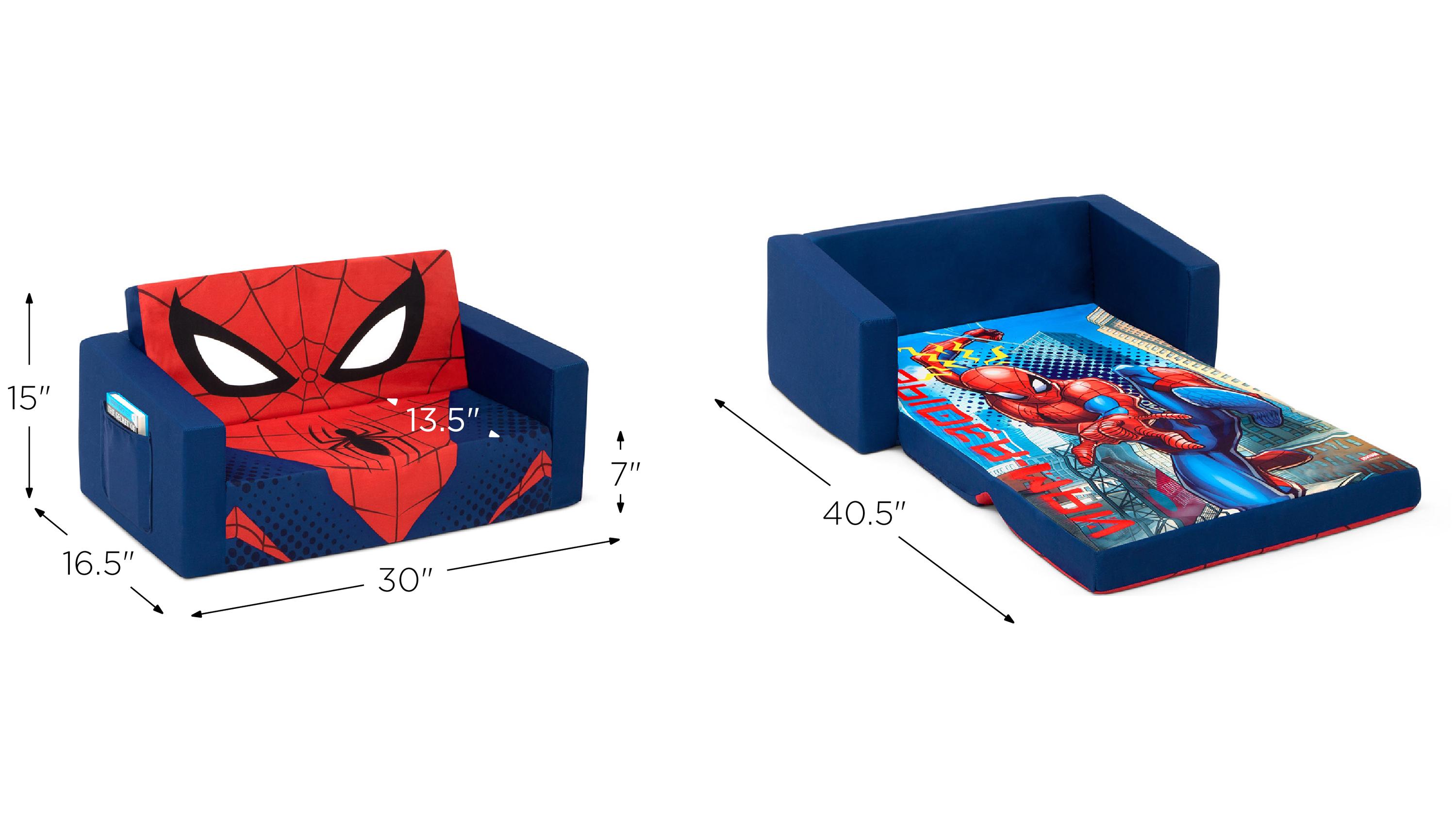 Spider-Man Cozee Flip-Out Kids Sofa 2-in-1 Convertible Sofa to Lounger ...