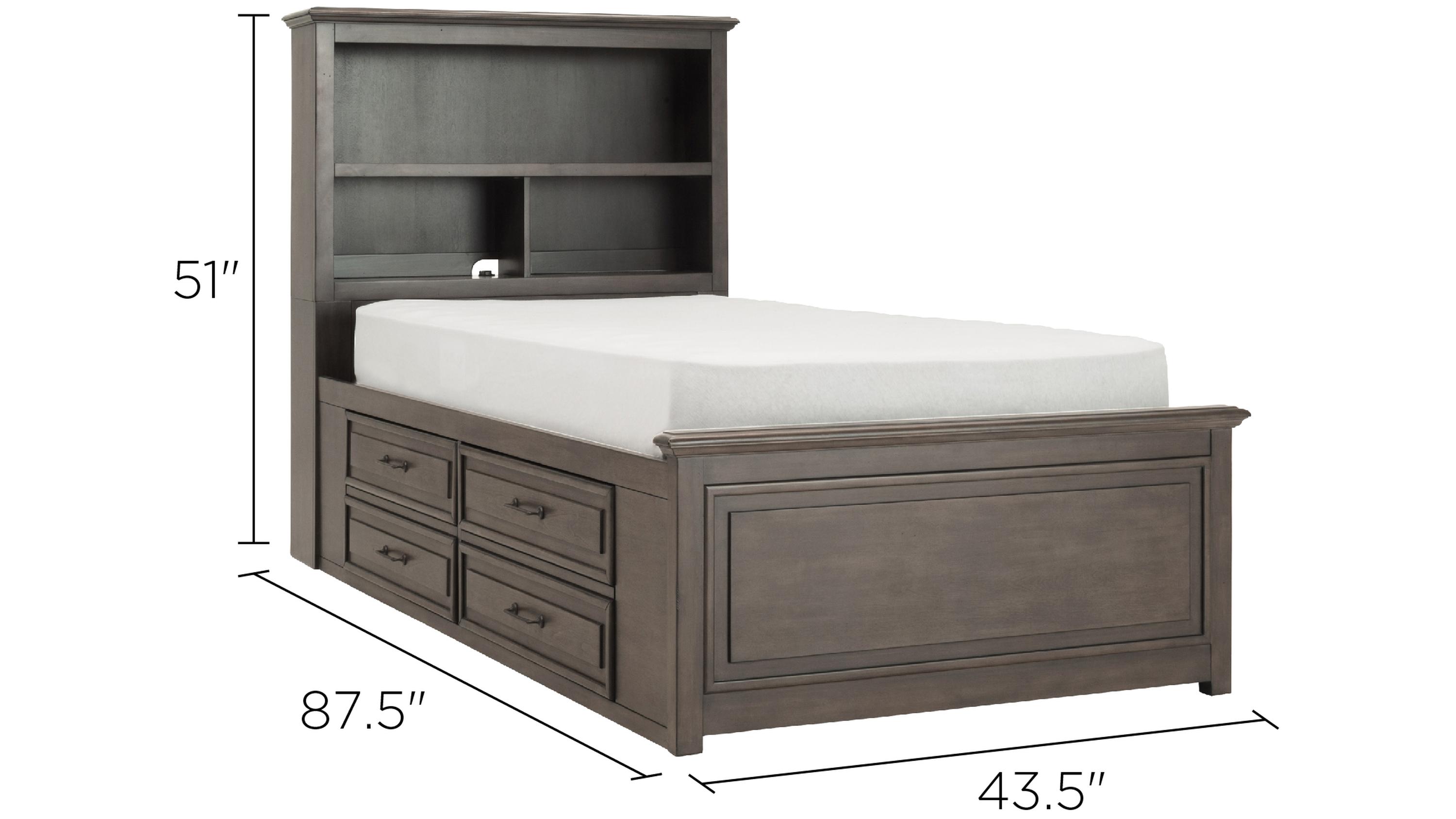 Kieran Platform Bookcase Bed w/ 2-Side Storage | Raymour & Flanigan
