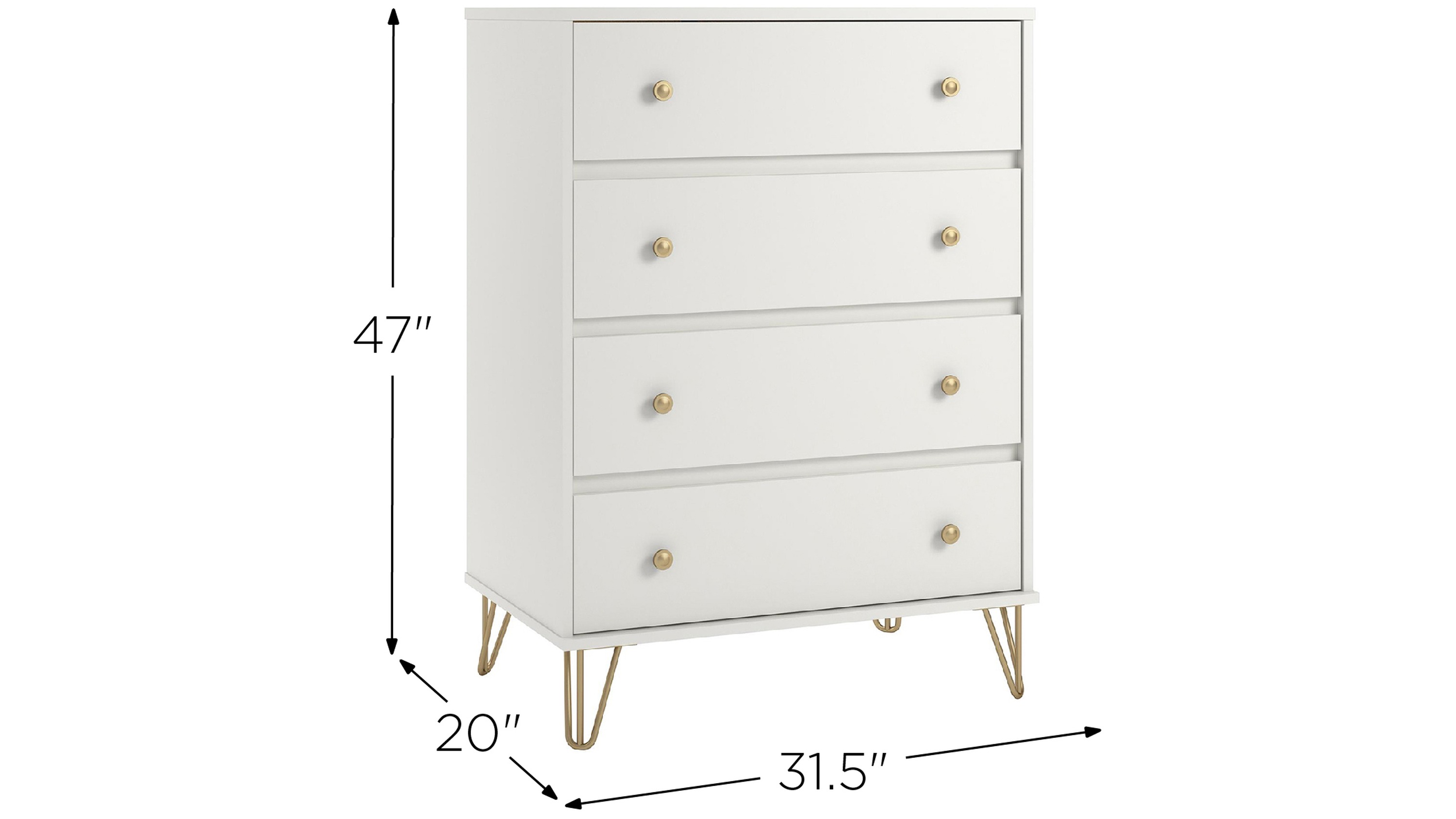 Novogratz Finley Four Drawer Dresser | Raymour & Flanigan