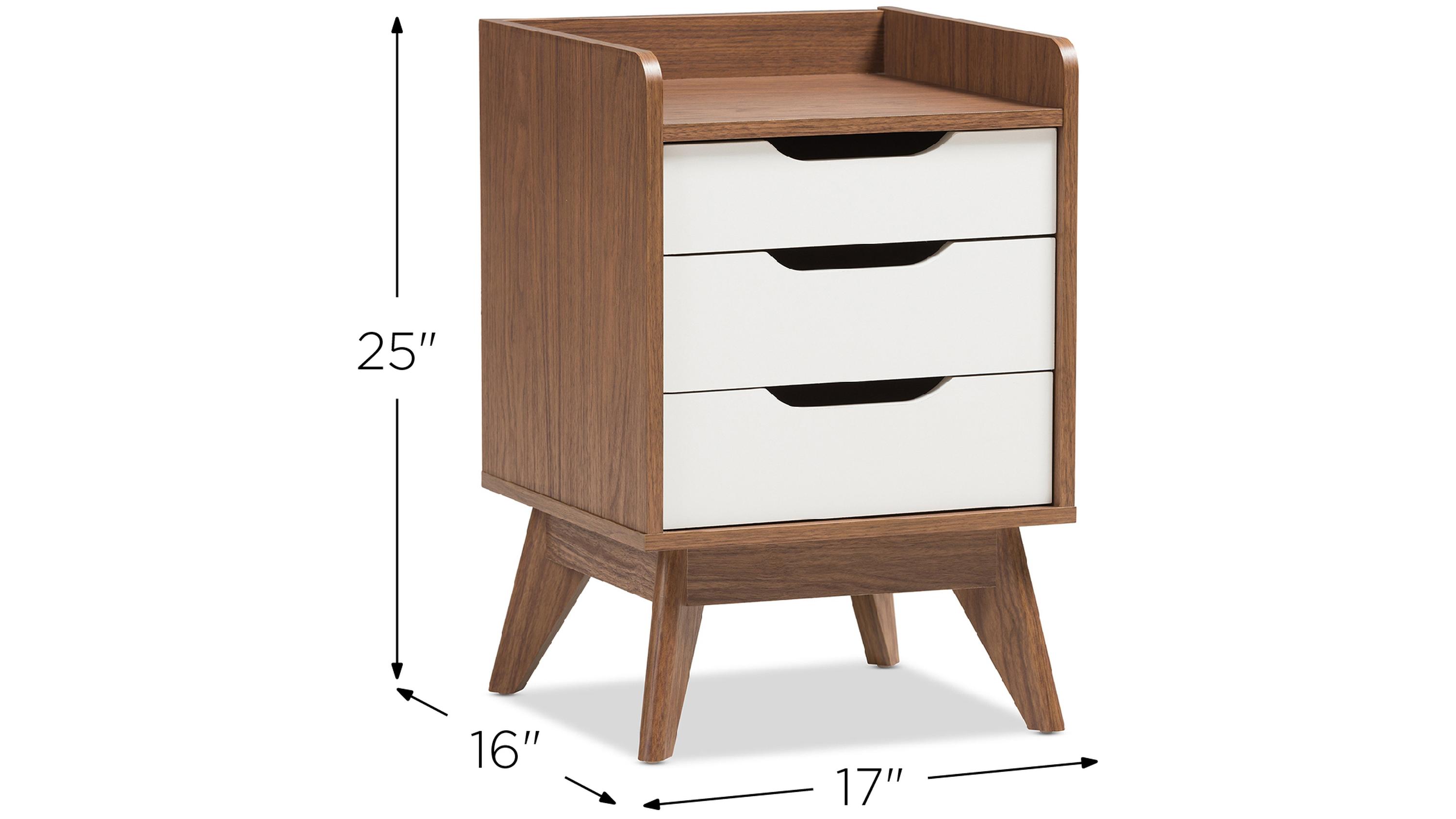 Brighton Wood 3-Drawer Storage Nightstand | Raymour & Flanigan