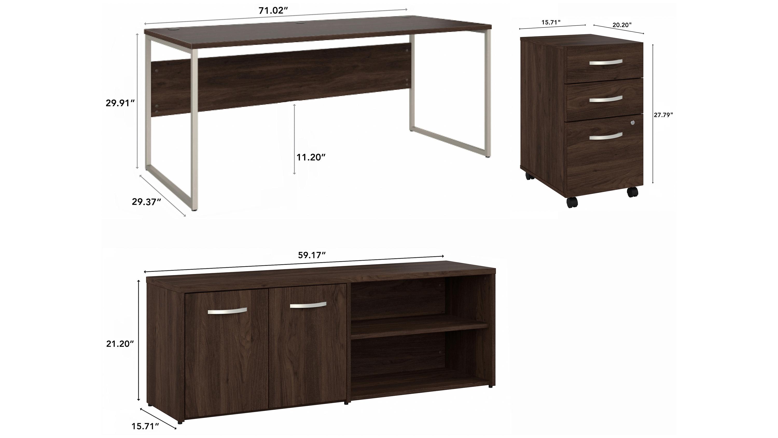 Steinbeck Computer Desk w/ Credenza and File Cabinet | Raymour & Flanigan