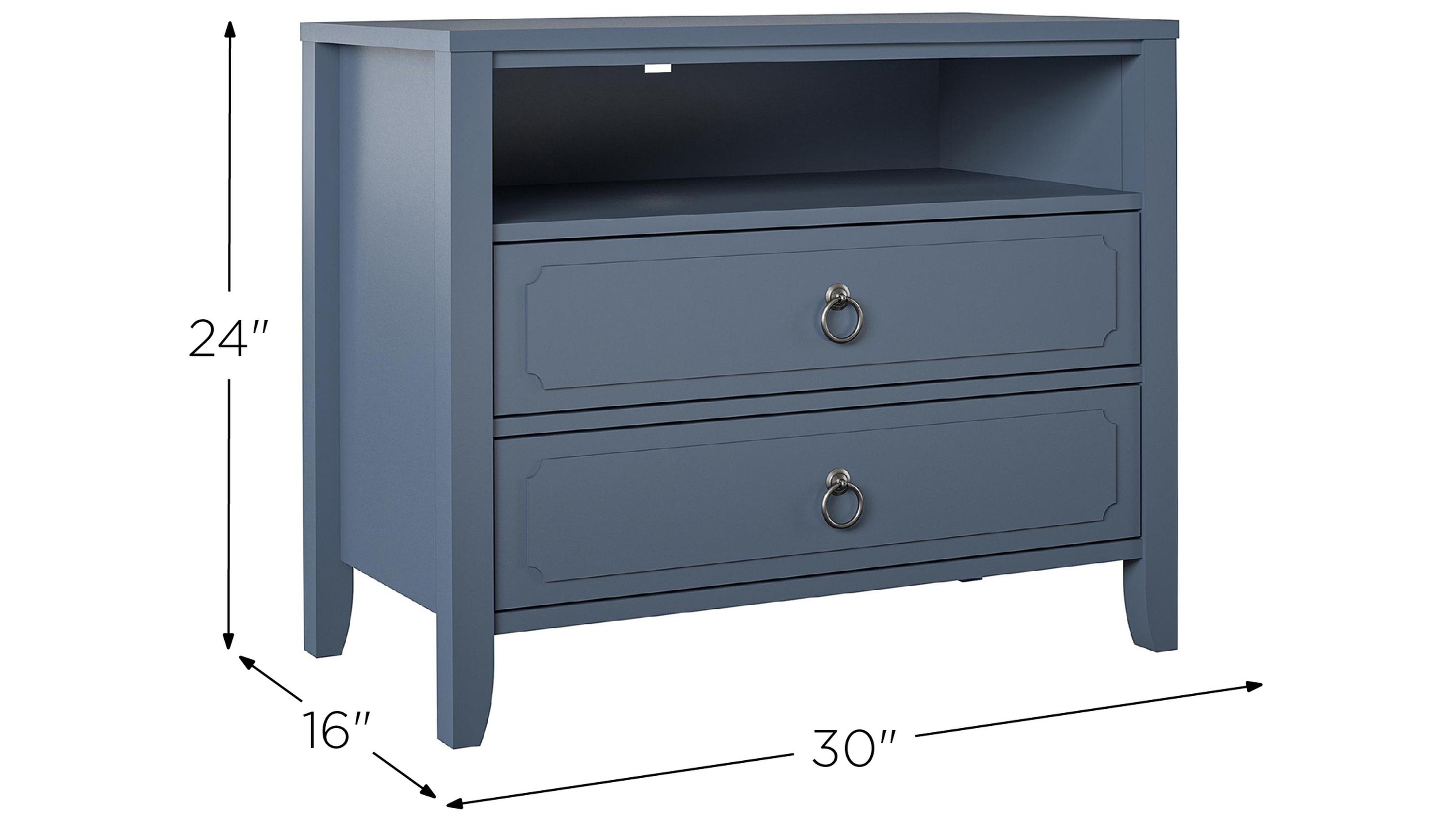 Novogratz Her Majesty Two Drawer Nightstand | Raymour & Flanigan