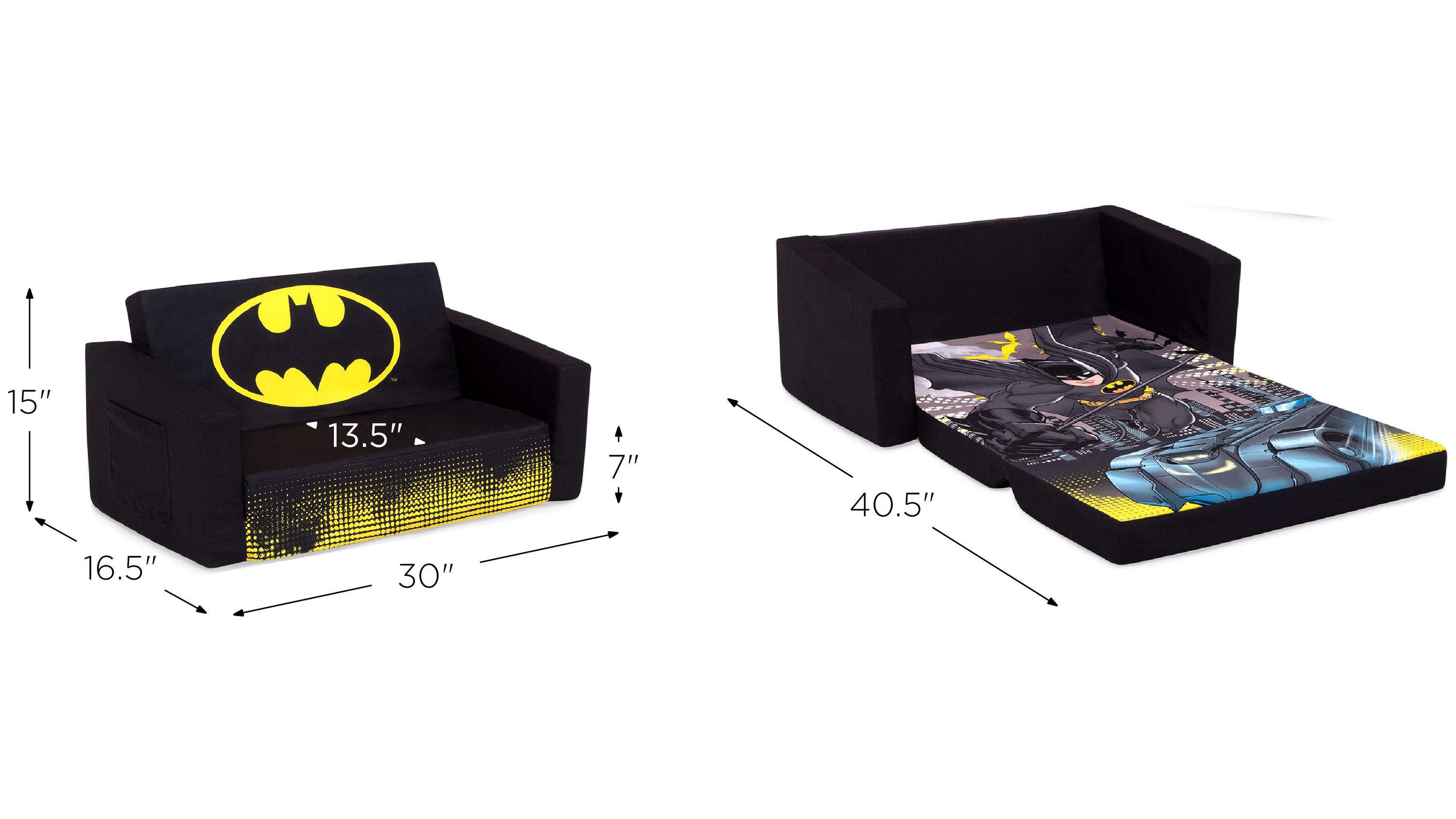 Batman Cozee Flip-Out Kids Sofa 2-in-1 Convertible Sofa to Lounger by ...