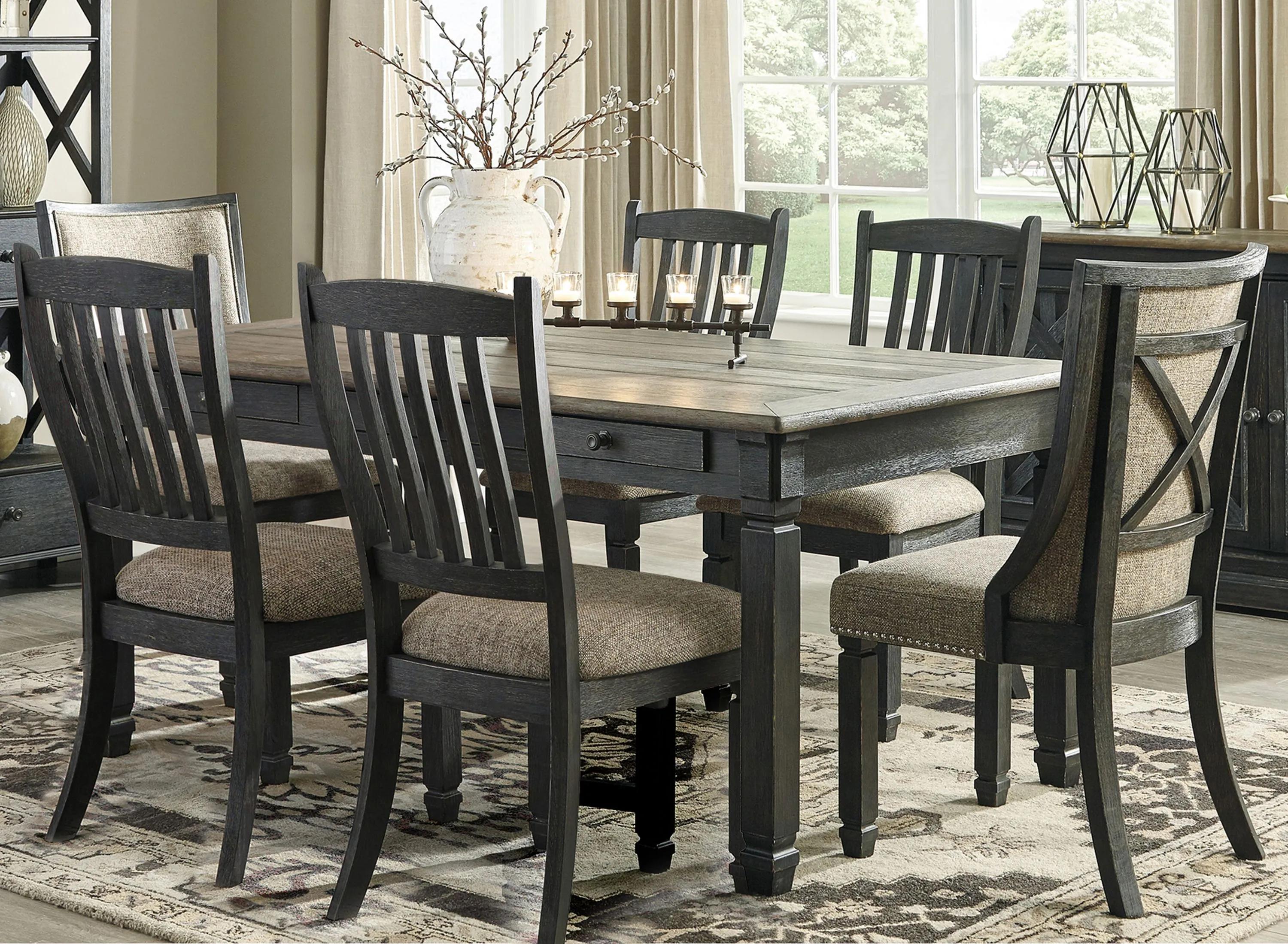 Ashley Furniture Tyler Creek Black Gray Dining Room Set 7pc