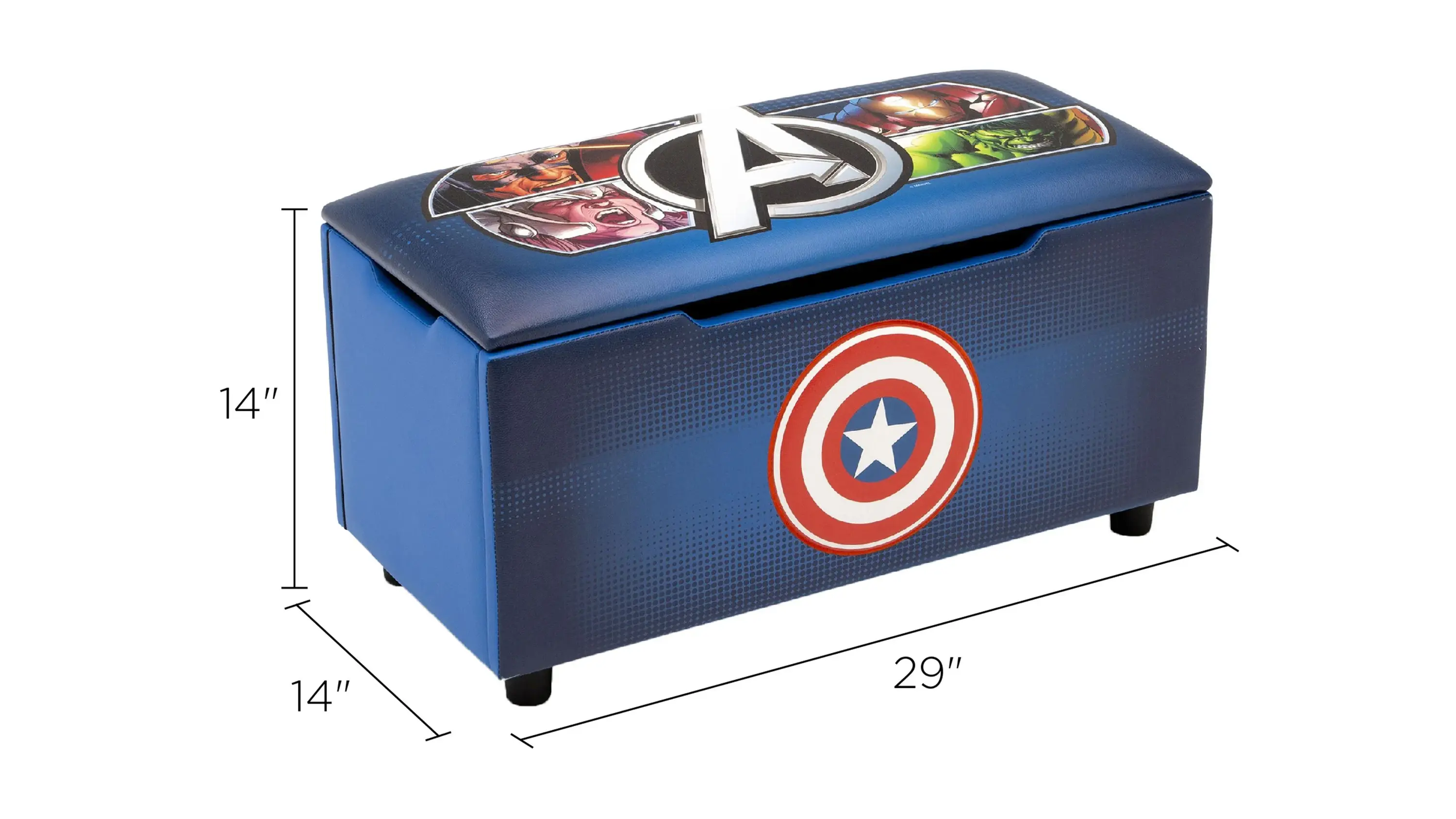 Marvel Avengers Upholstered Storage Bench for Kids by Delta Children ...