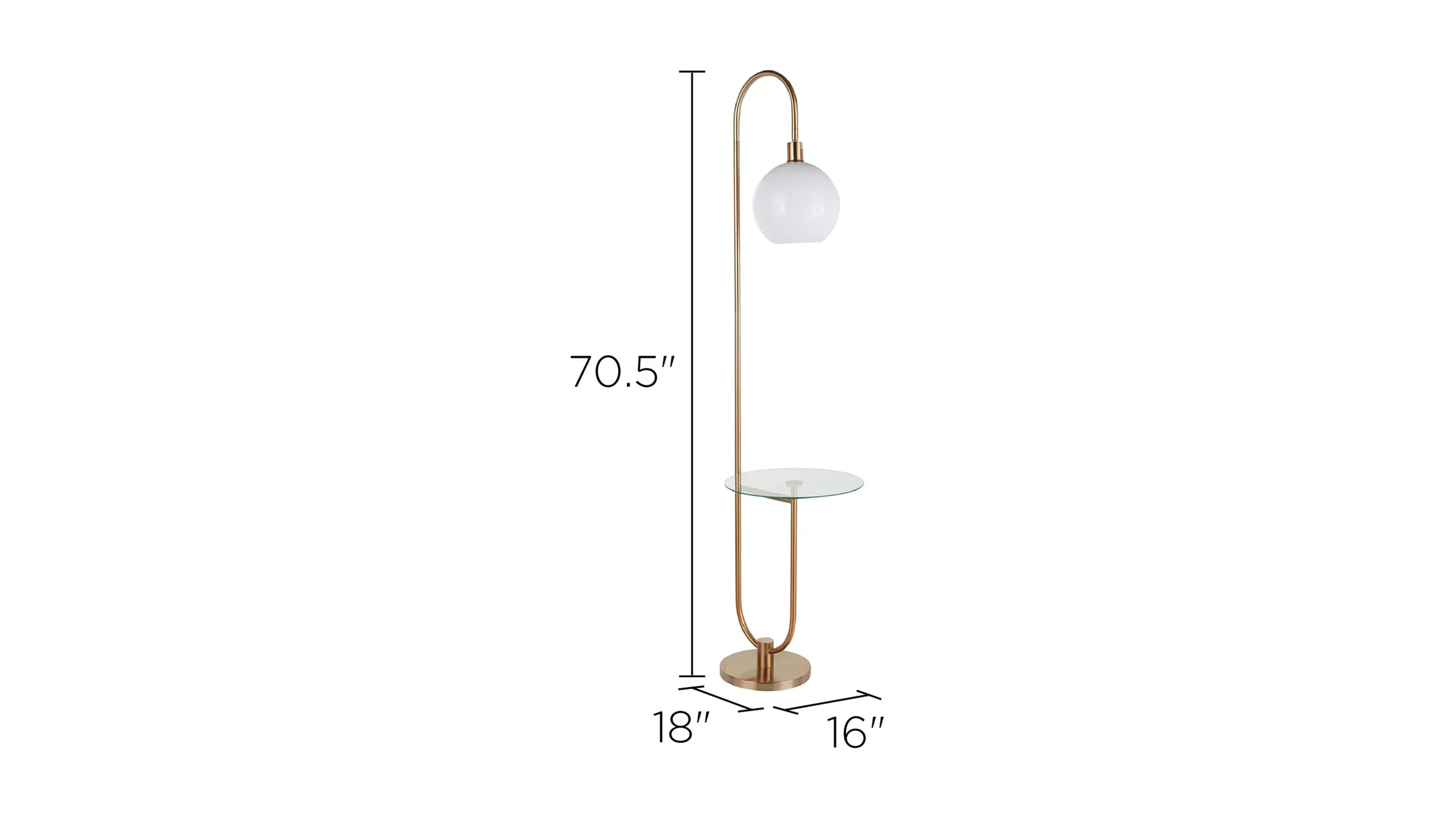 Trombone Floor Lamp with Table | Raymour & Flanigan | Raymour & Flanigan