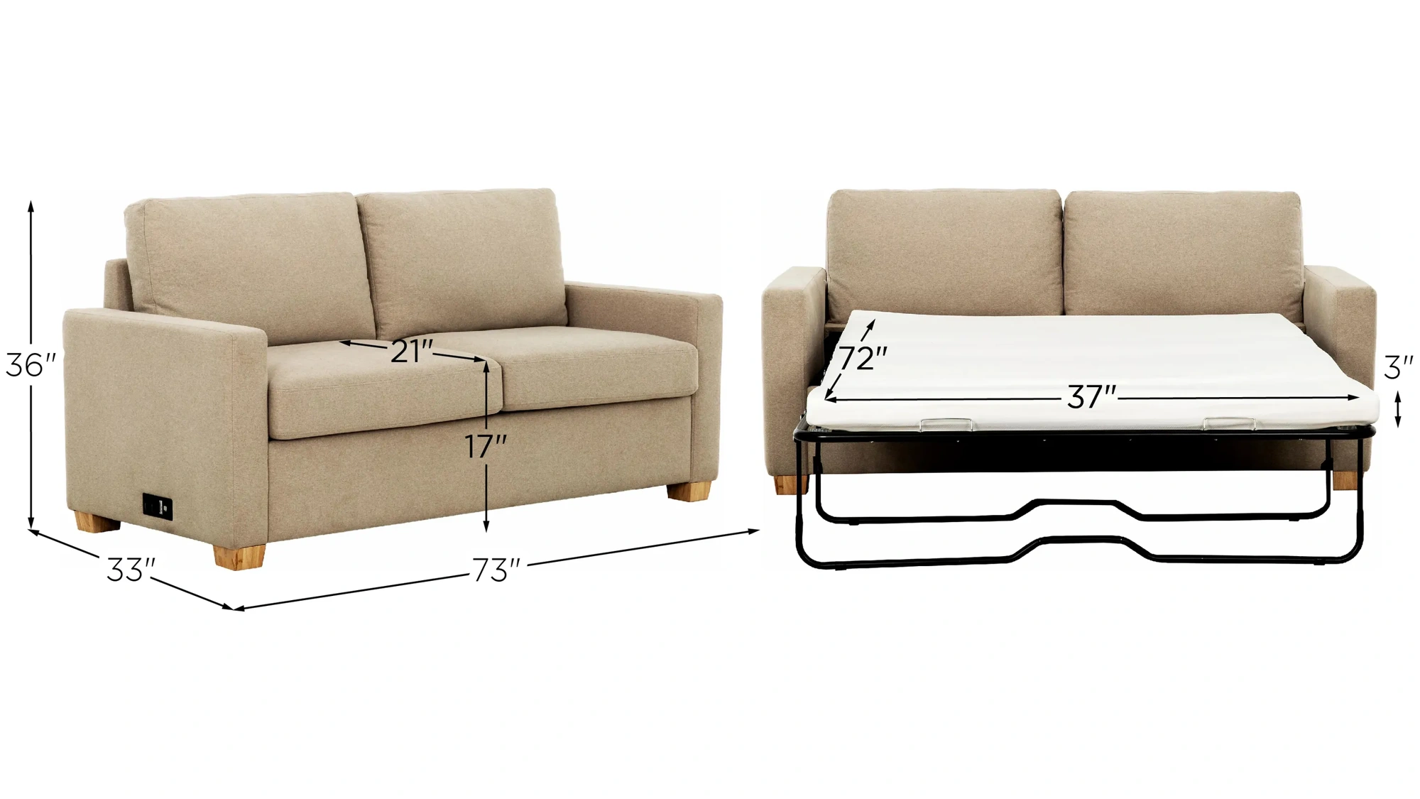 Reign Convertible Loveseat Sofa Bed