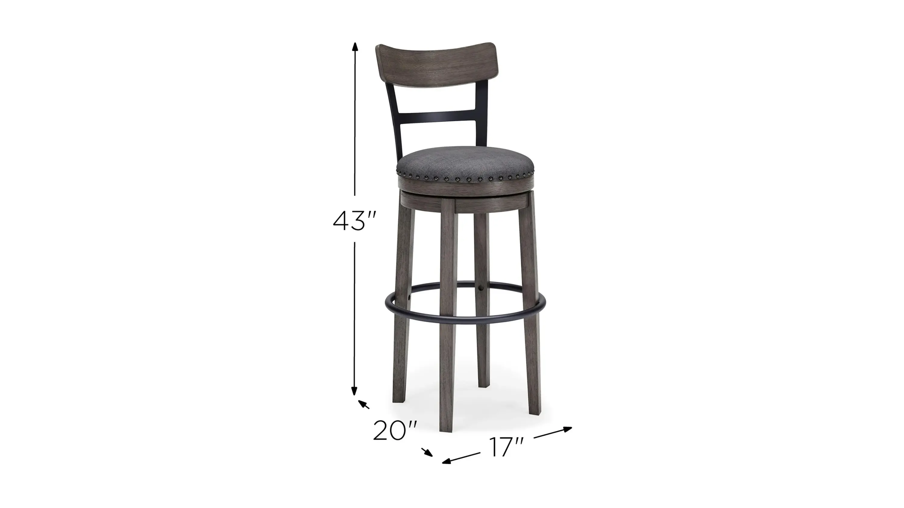 Nash Bar-Height Upholstered Swivel Stool | Raymour & Flanigan