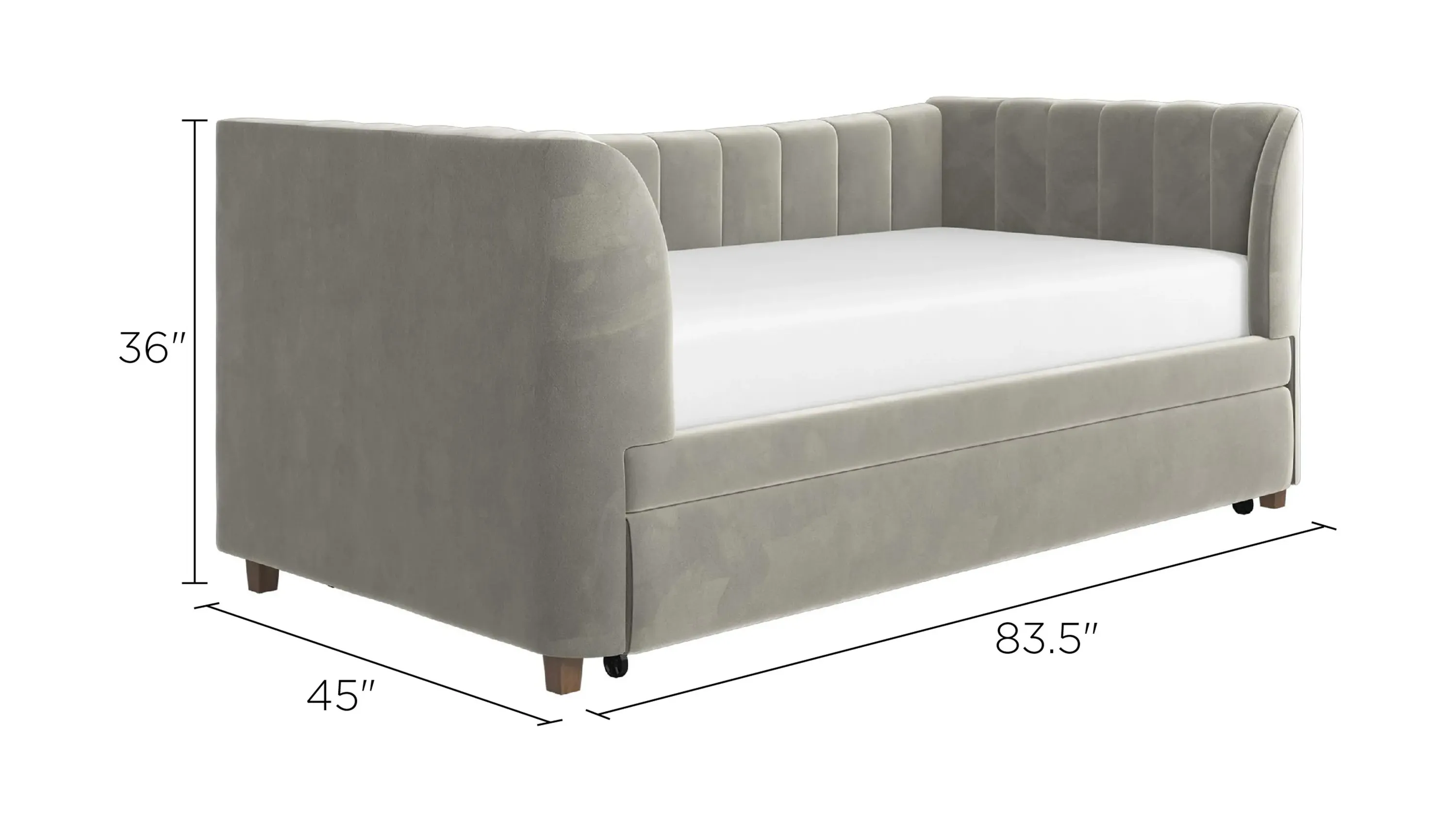 Little Seeds Valentina Upholstered Daybed with Trundle | Raymour & Flanigan