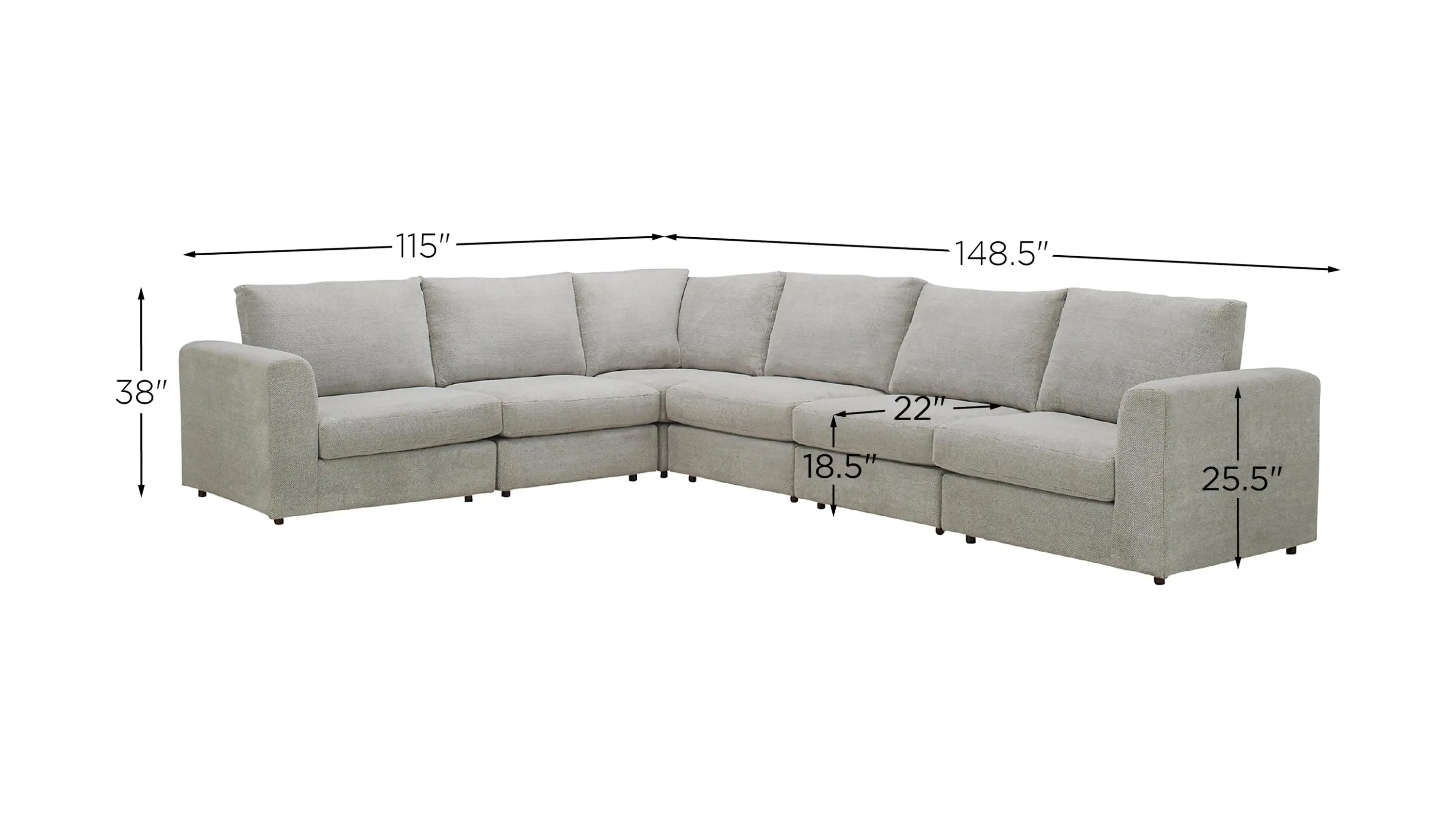 Cassio 6-pc. Sectional | Raymour & Flanigan