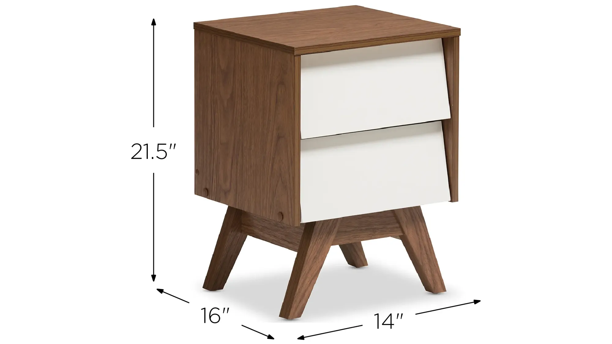 Hildon Wood 2 Drawer Storage Nightstand Raymour And Flanigan