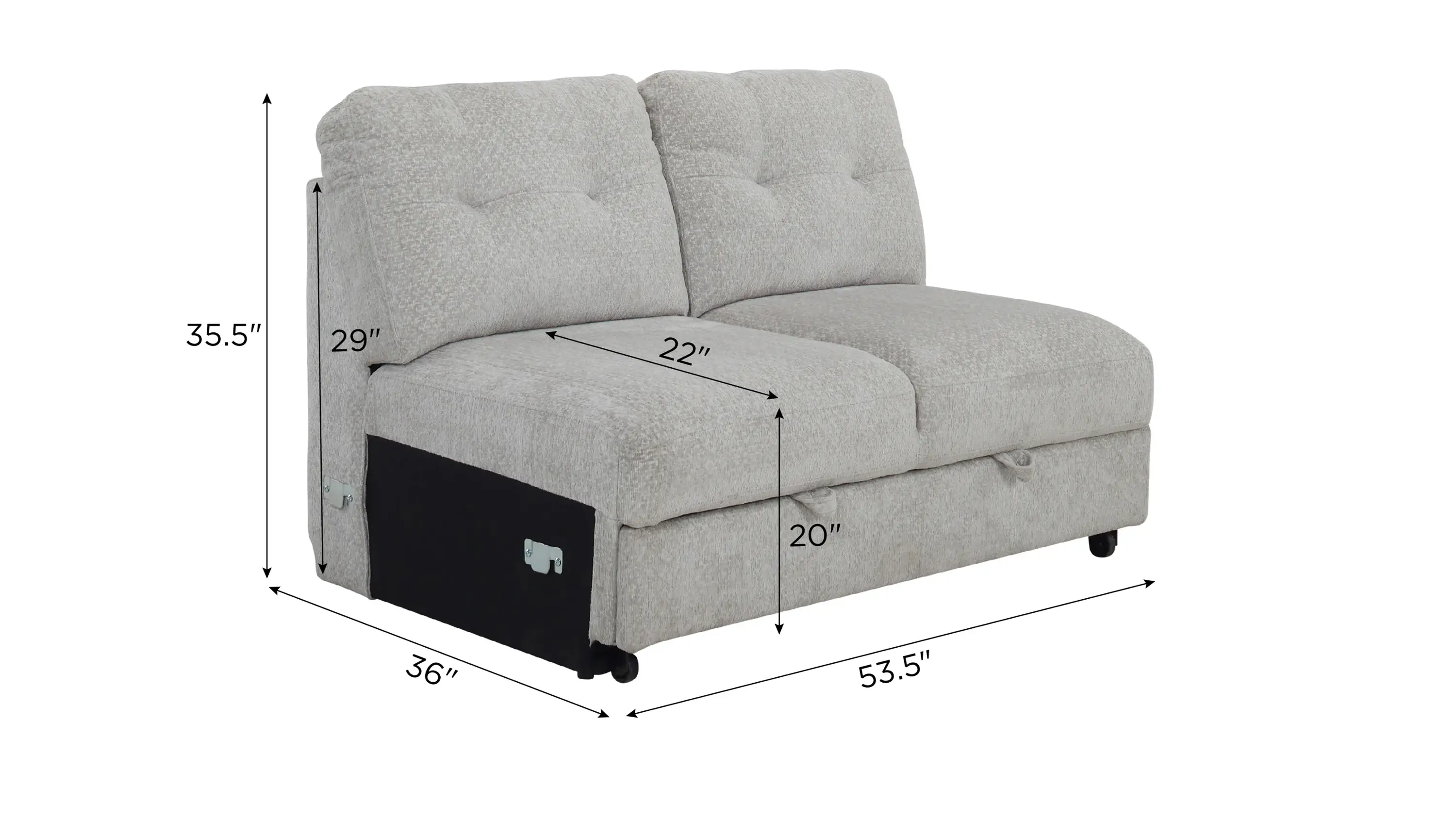 Pierce Armless Love W/ Pop Up Sleeper | Raymour & Flanigan