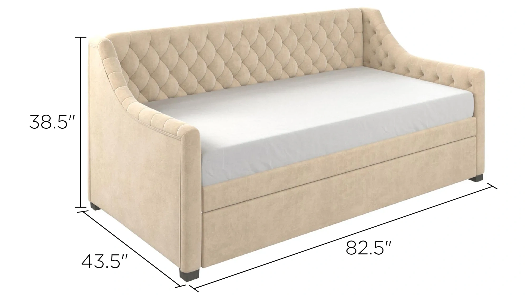 Little Seeds Monarch Hill Ambrosia Upholstered Daybed and Trundle Twin Ivory