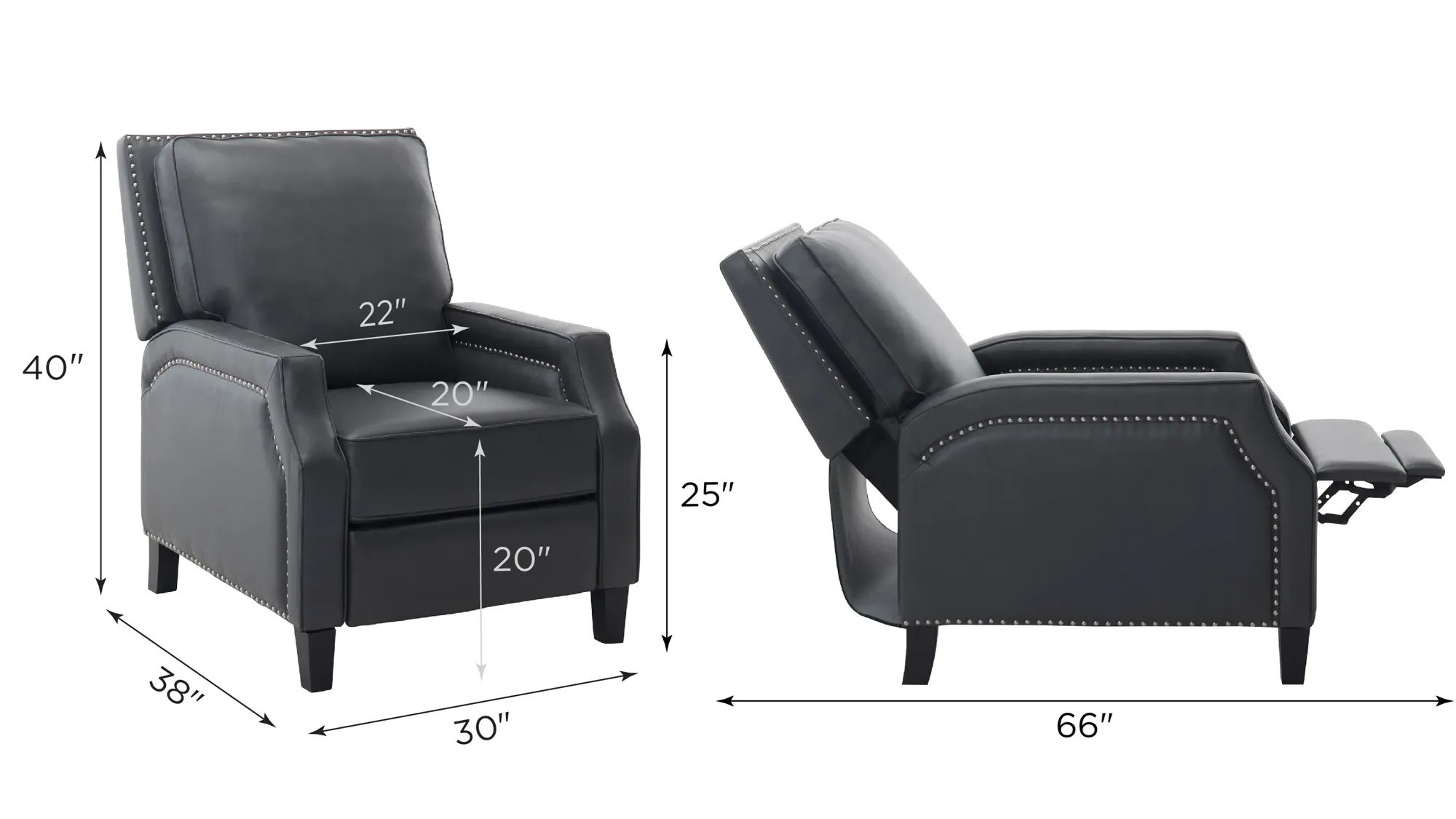 Sadie Gray Push Back Recliner Transitional Recliners Polyurethane by Bob s Discount Furniture
