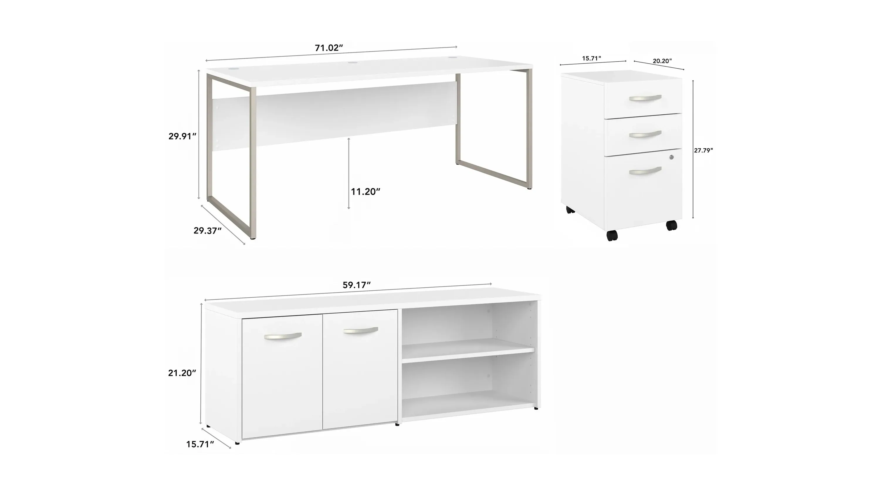 Steinbeck Workstation Desk w/ Credenza and File Cabinet | Raymour ...