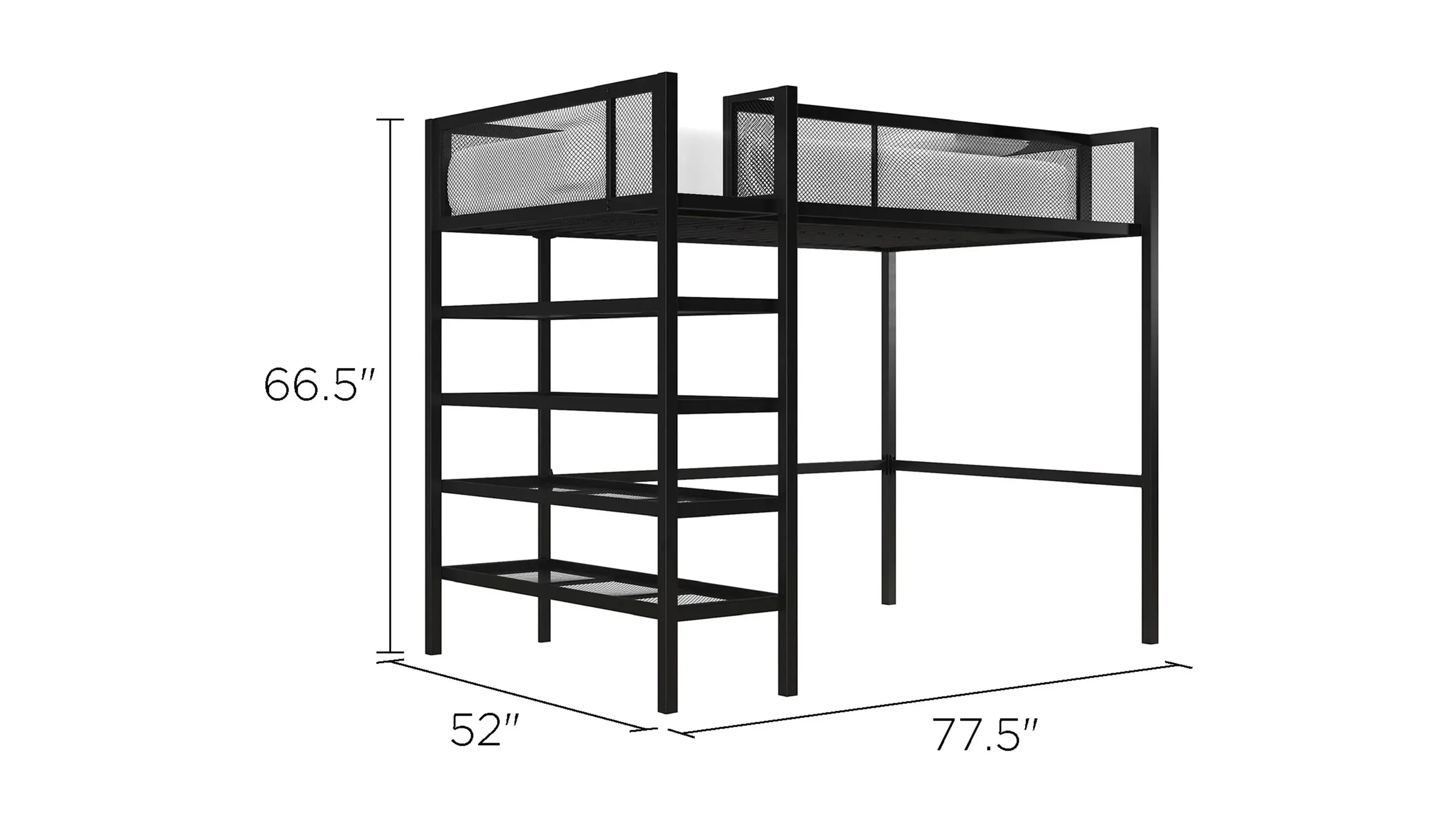 Mainstays Storage Loft Bed with Bookcase | Raymour & Flanigan