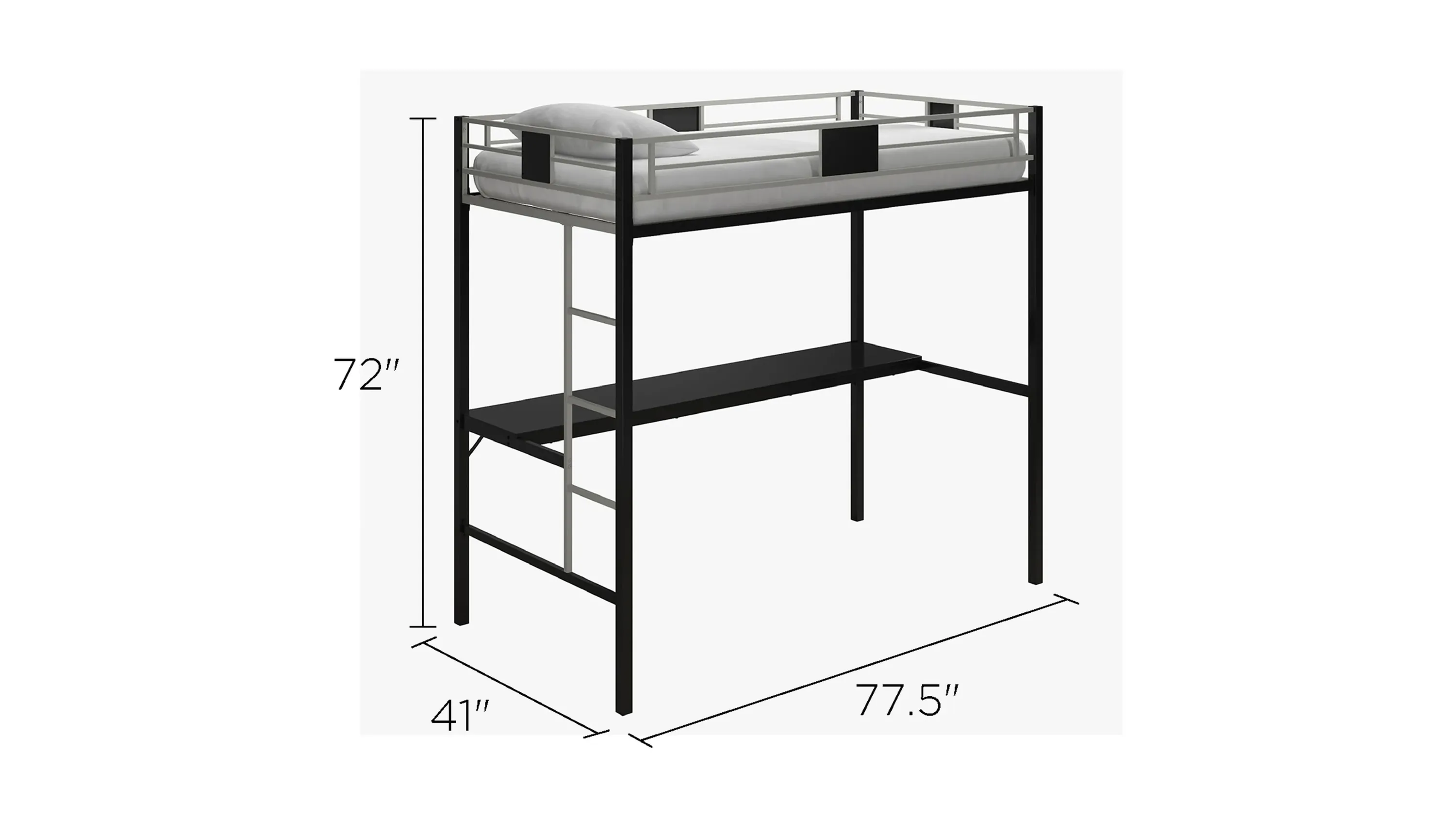 Silver Screen Loft Bed | Raymour & Flanigan