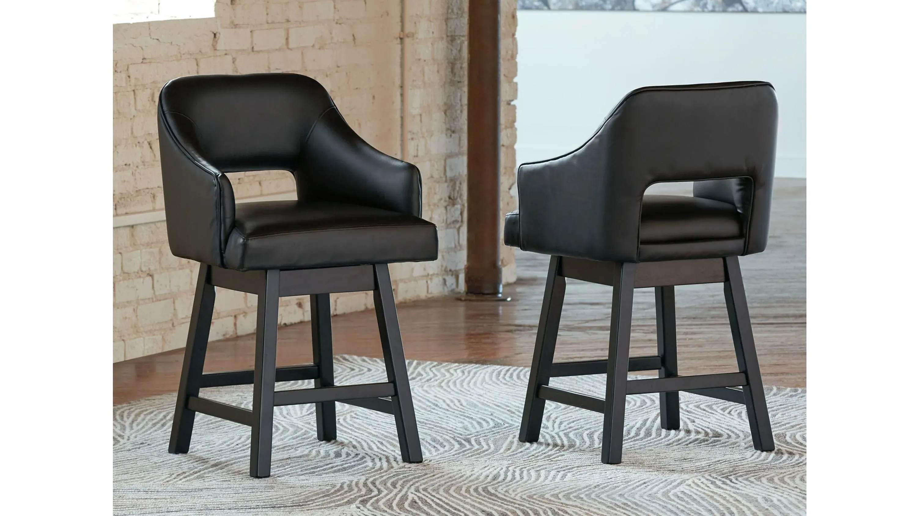 Meryle Open Swivel Counter Stool - Set of 2 | Raymour & Flanigan