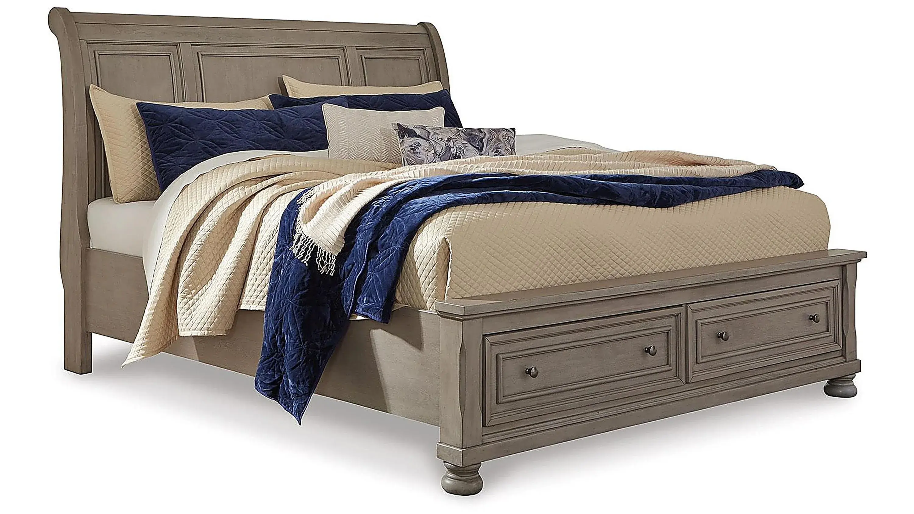 Lettner Queen Sleigh Bed with Storage | Raymour & Flanigan