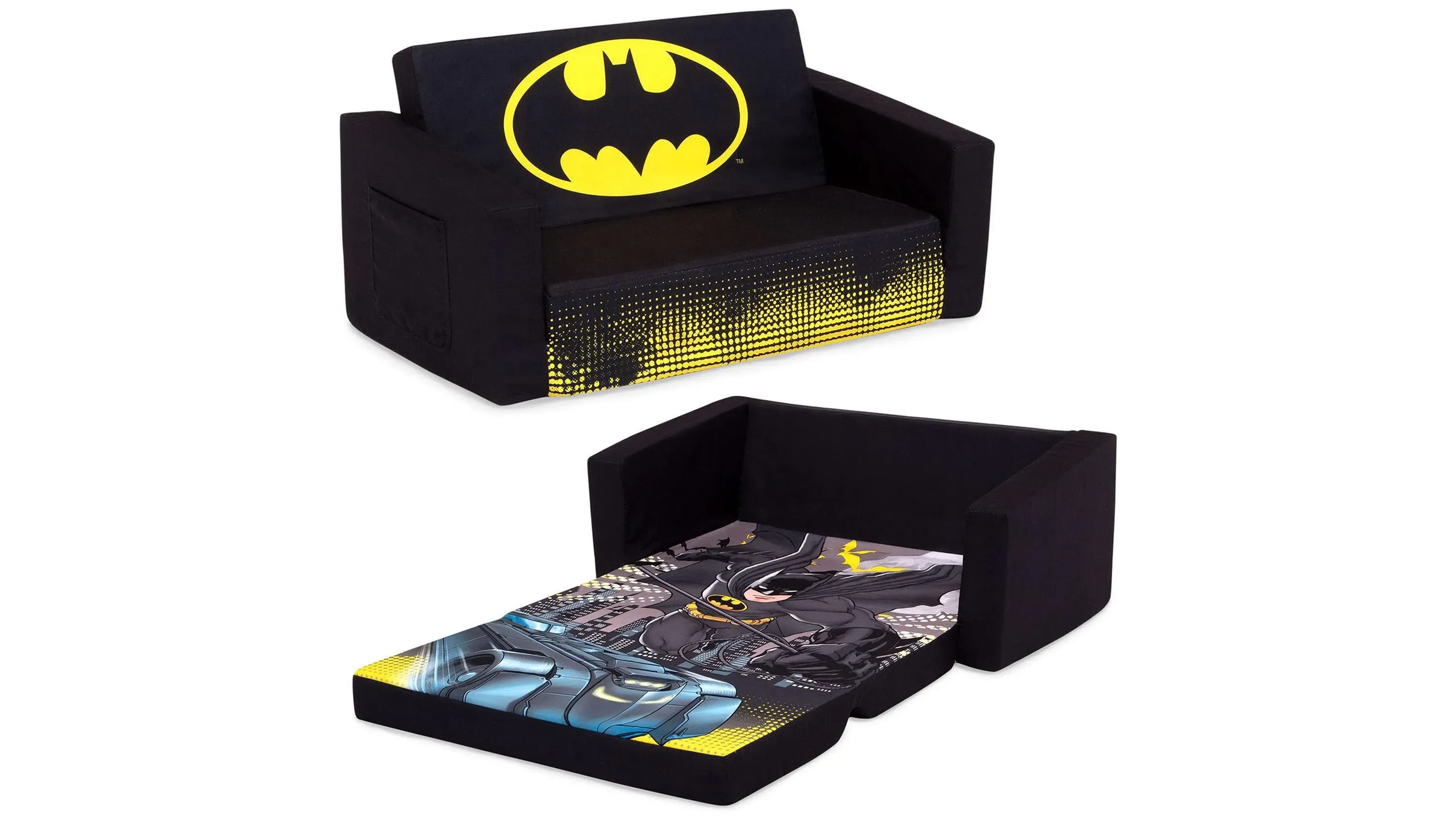 Batman Cozee Flip-Out Kids Sofa 2-in-1 Convertible Sofa to Lounger by ...