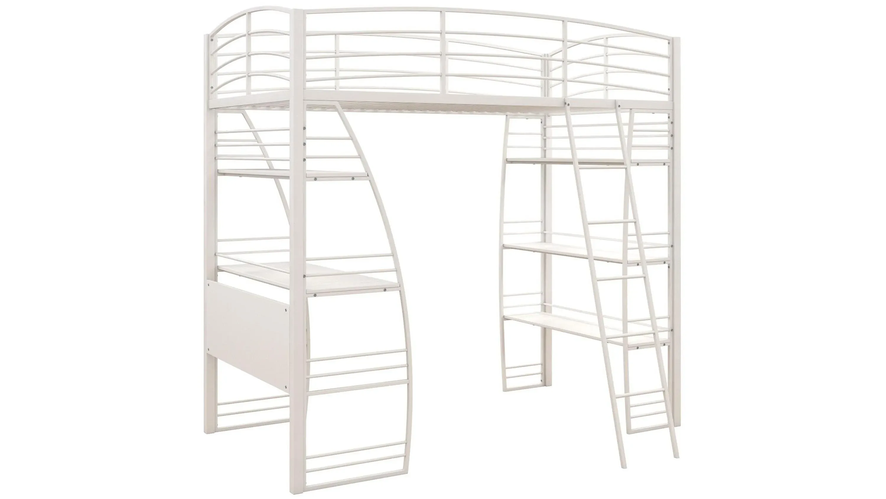 Studio Loft Bed with Desk & Shelves | Raymour & Flanigan