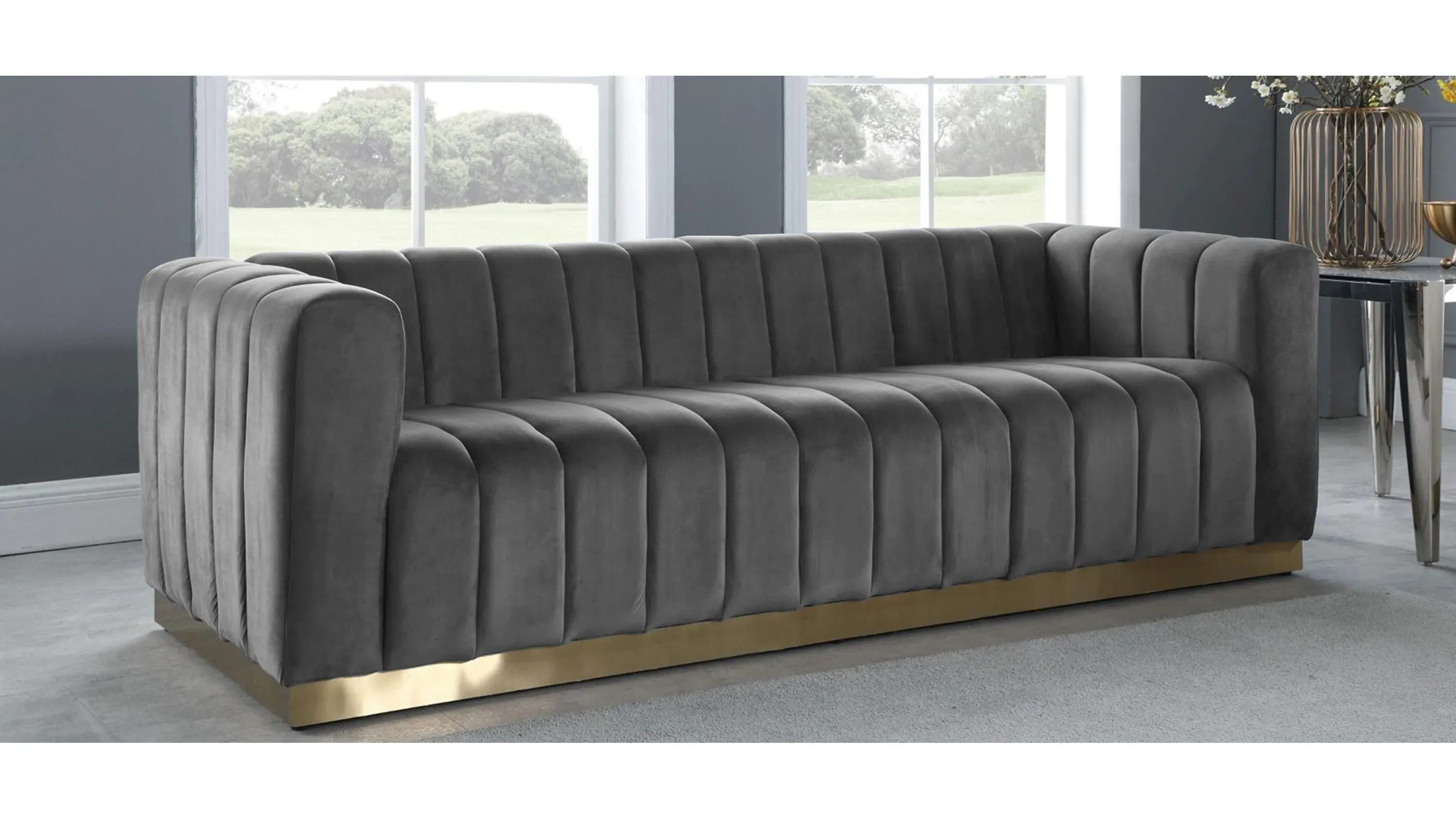 Marlon Velvet Sofa Raymour Flanigan
