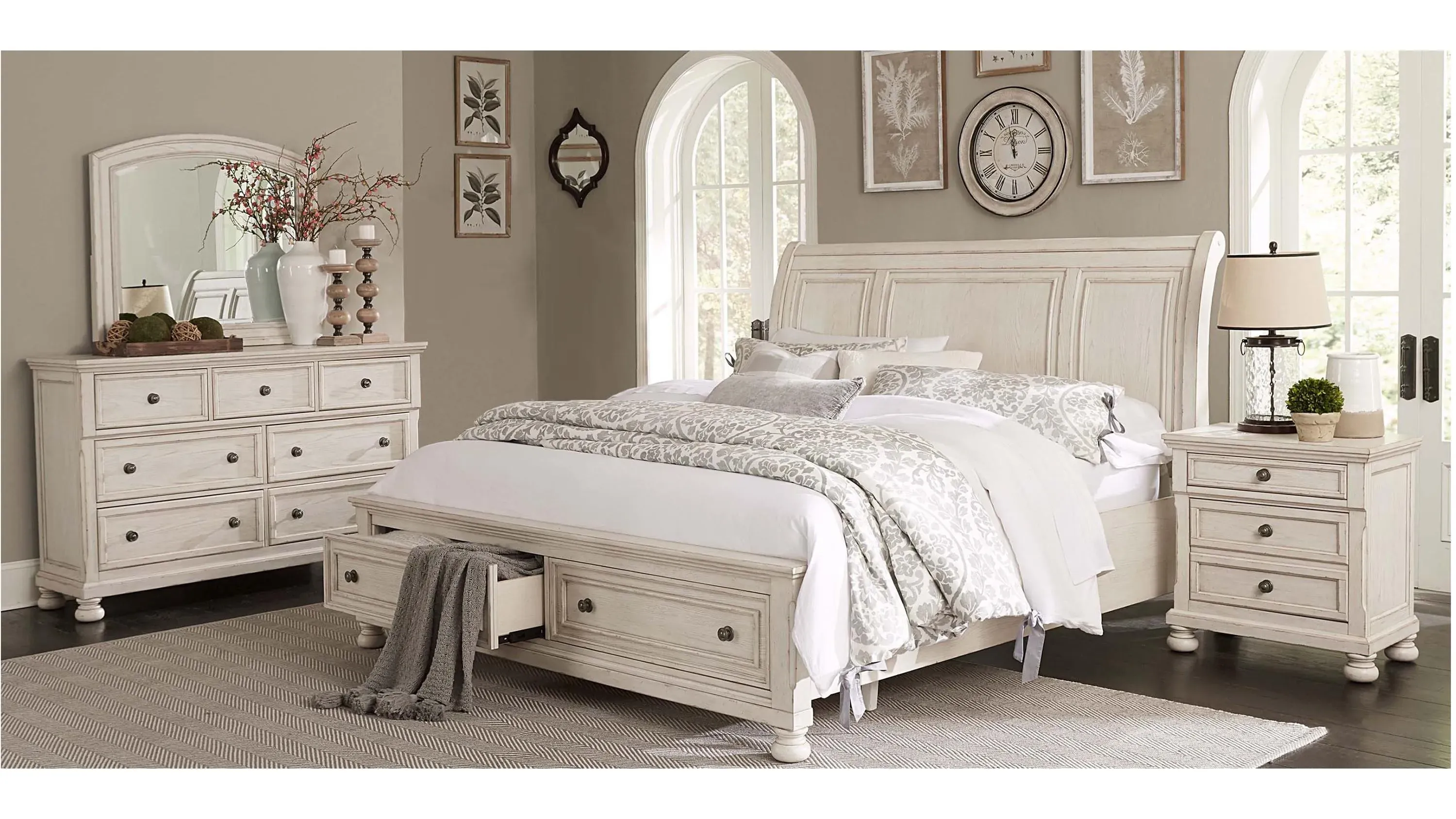 Donegan Sleigh Platform Storage Bed