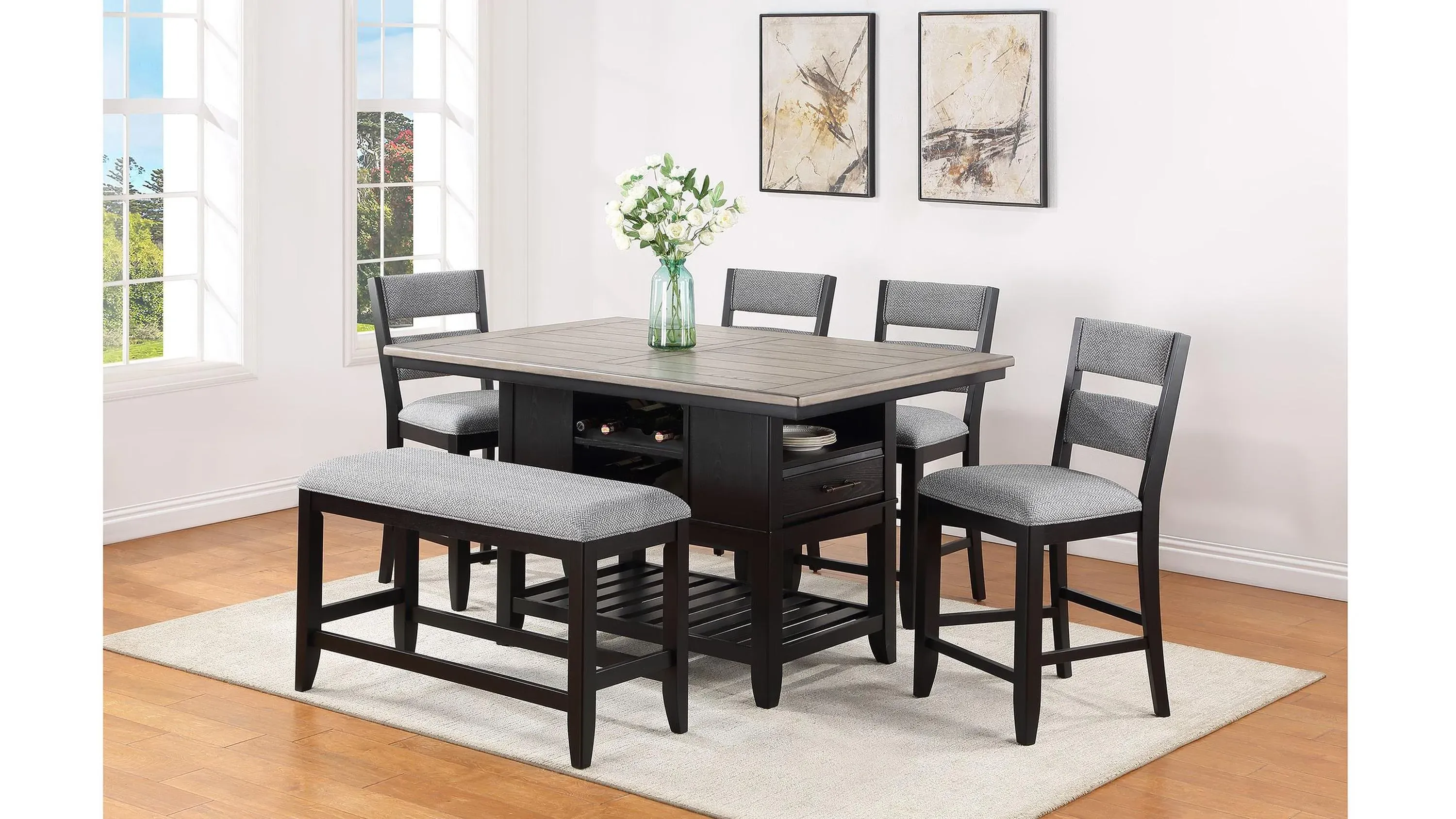 Frey 6 pc Counter Height Dining Set Raymour Flanigan