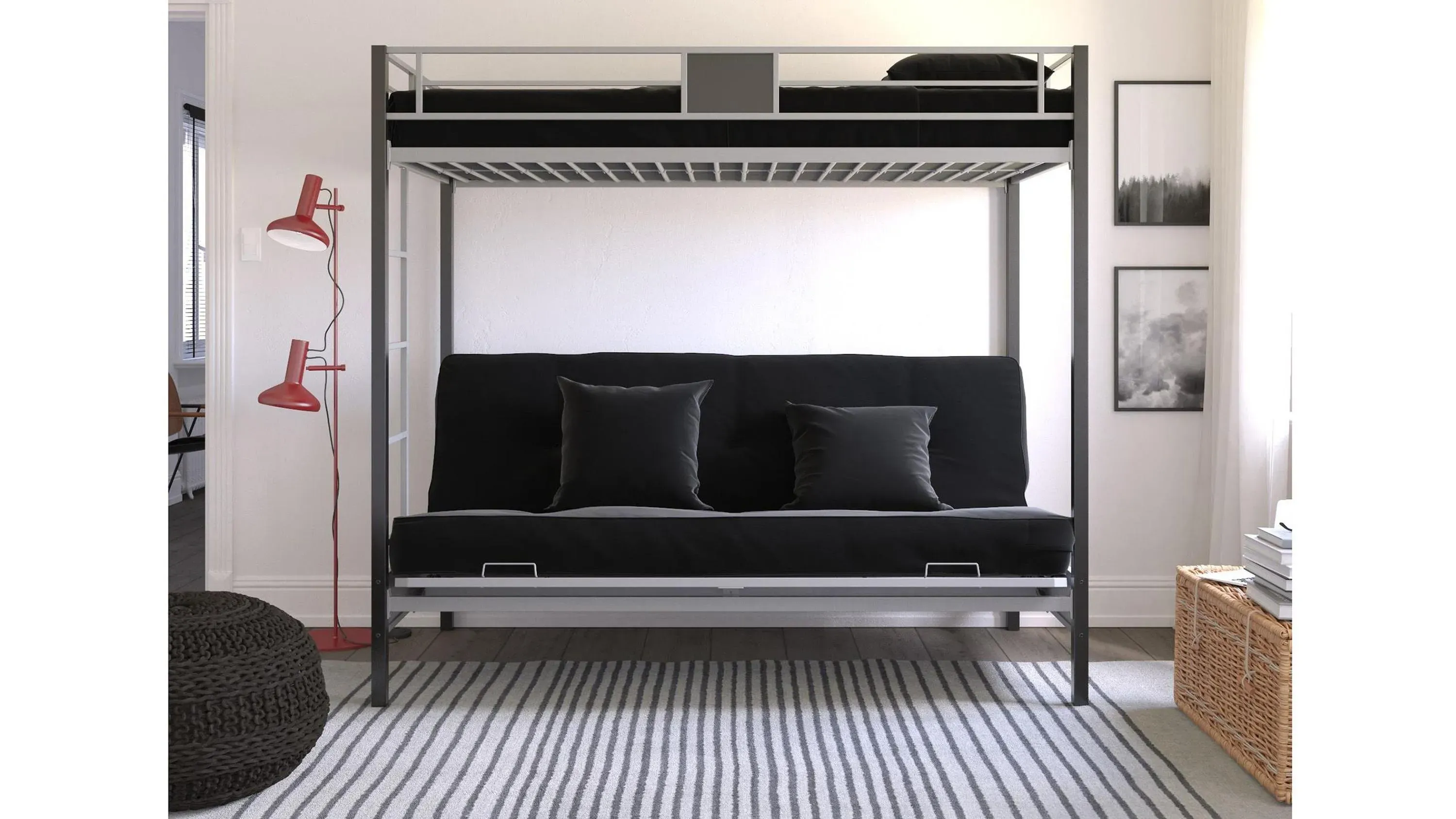Silver Screen Twin over Futon Bunk Bed | Raymour & Flanigan