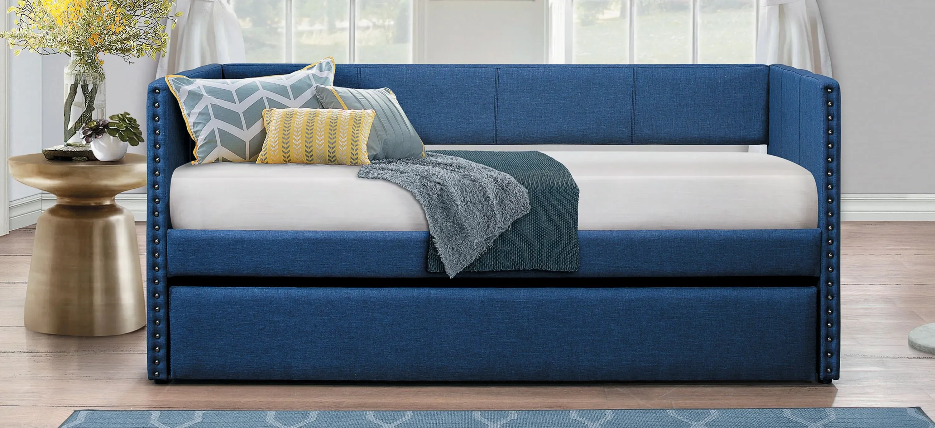 Homelegance Therese Blue Daybed with Trundle
