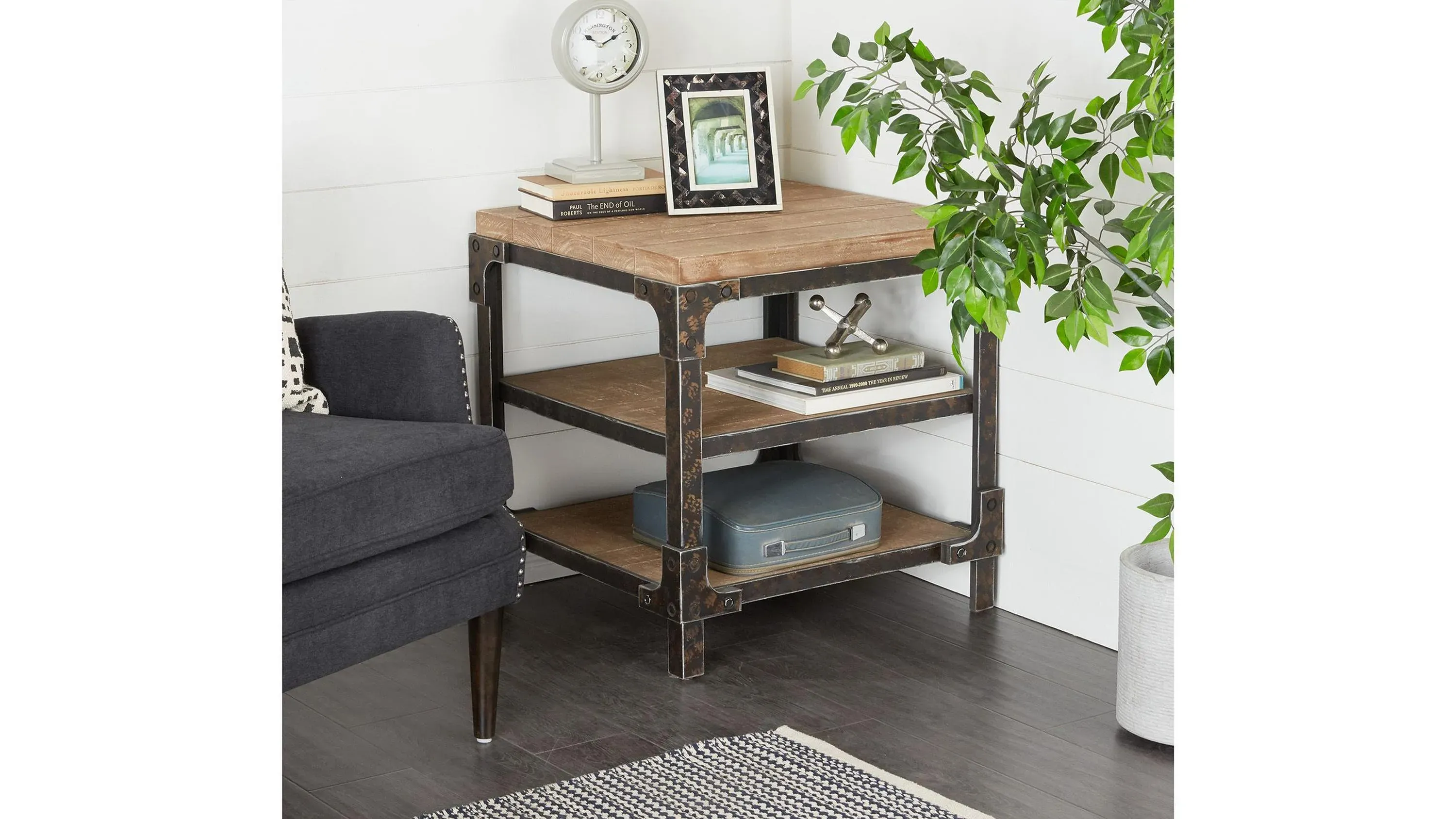 Ivy Collection Industrial Accent Table | Raymour & Flanigan