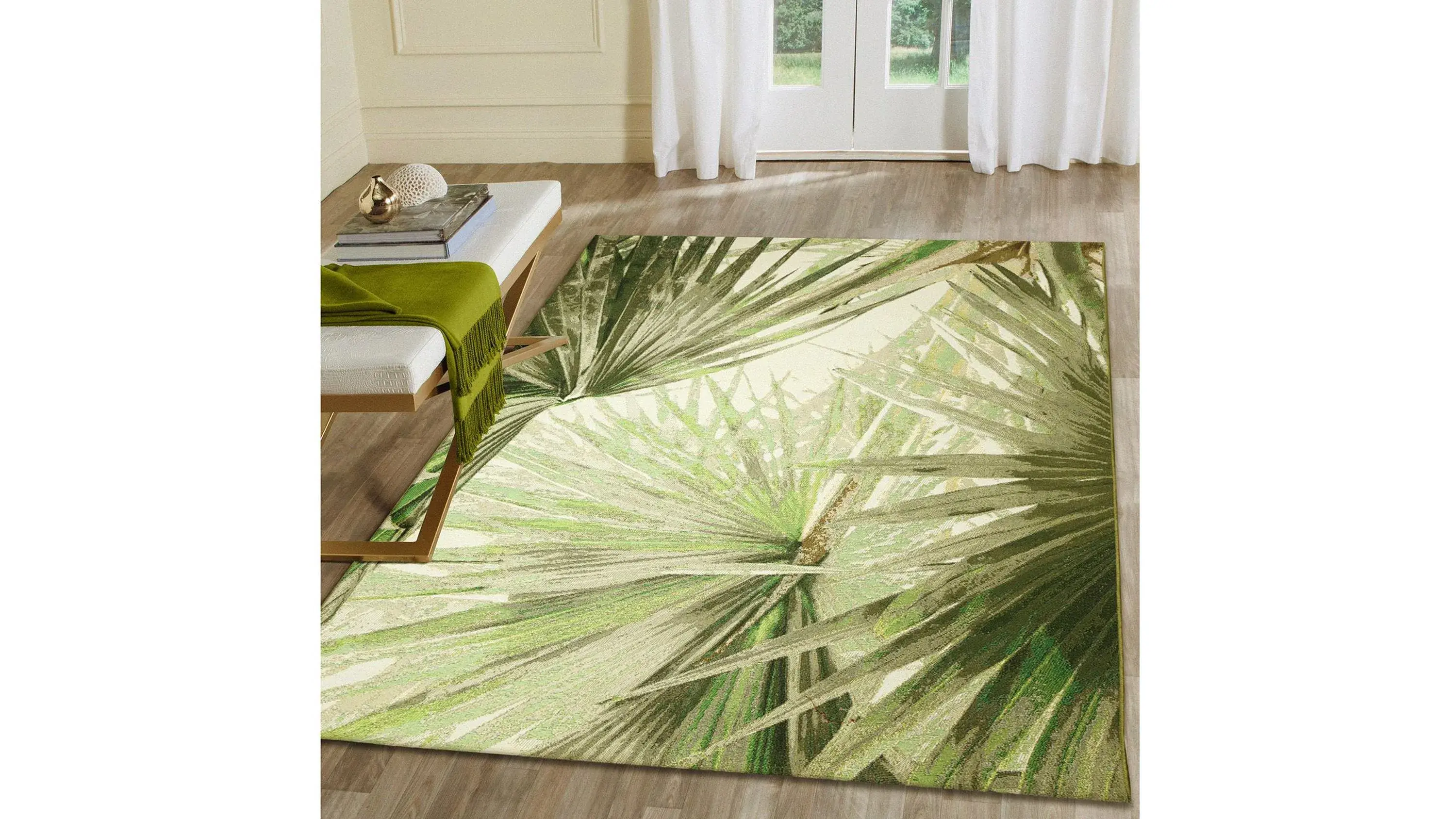 Marina Palm Fan Indoor/Outdoor Rug | Raymour & Flanigan