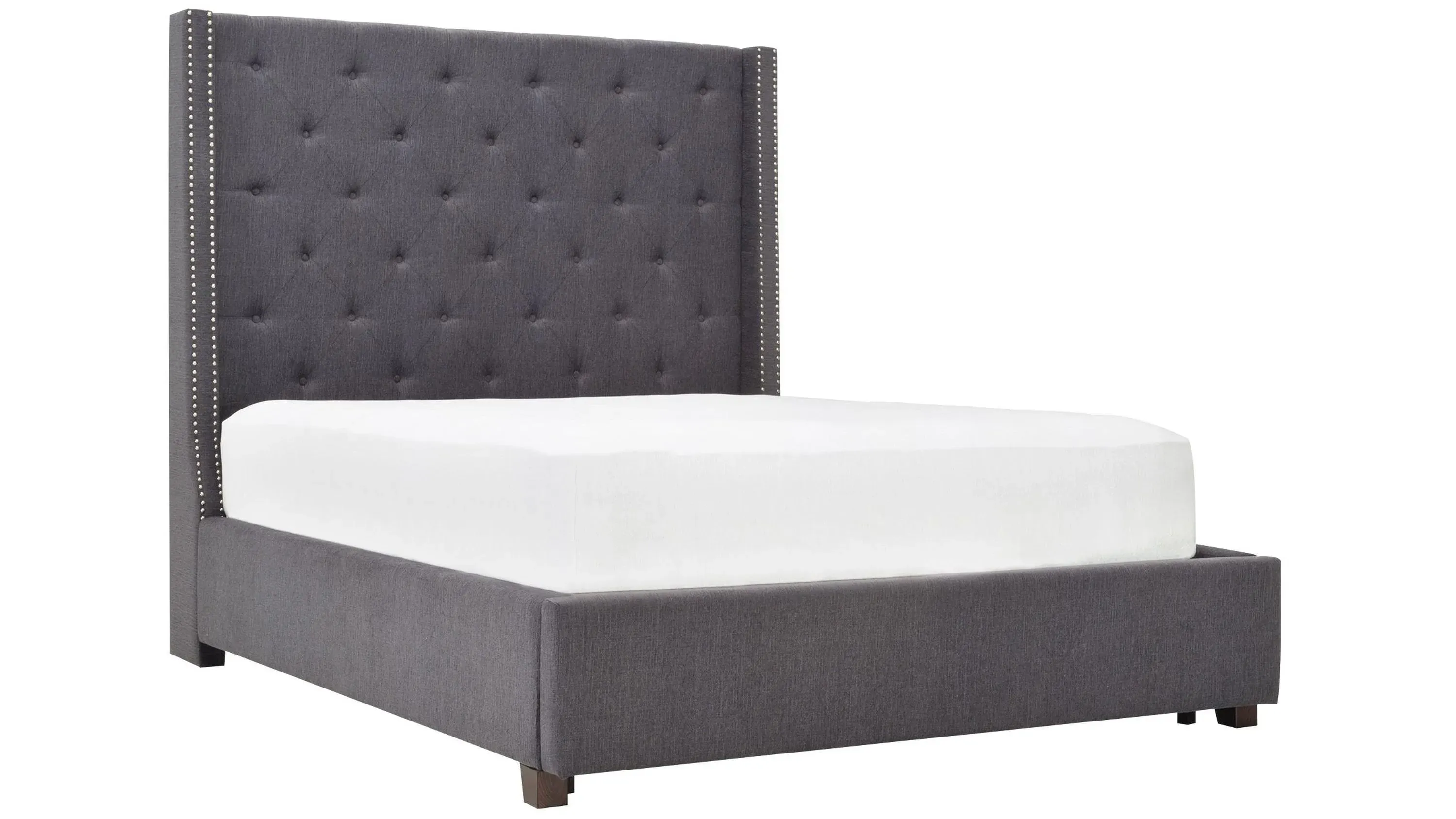 queen tufted platform bed