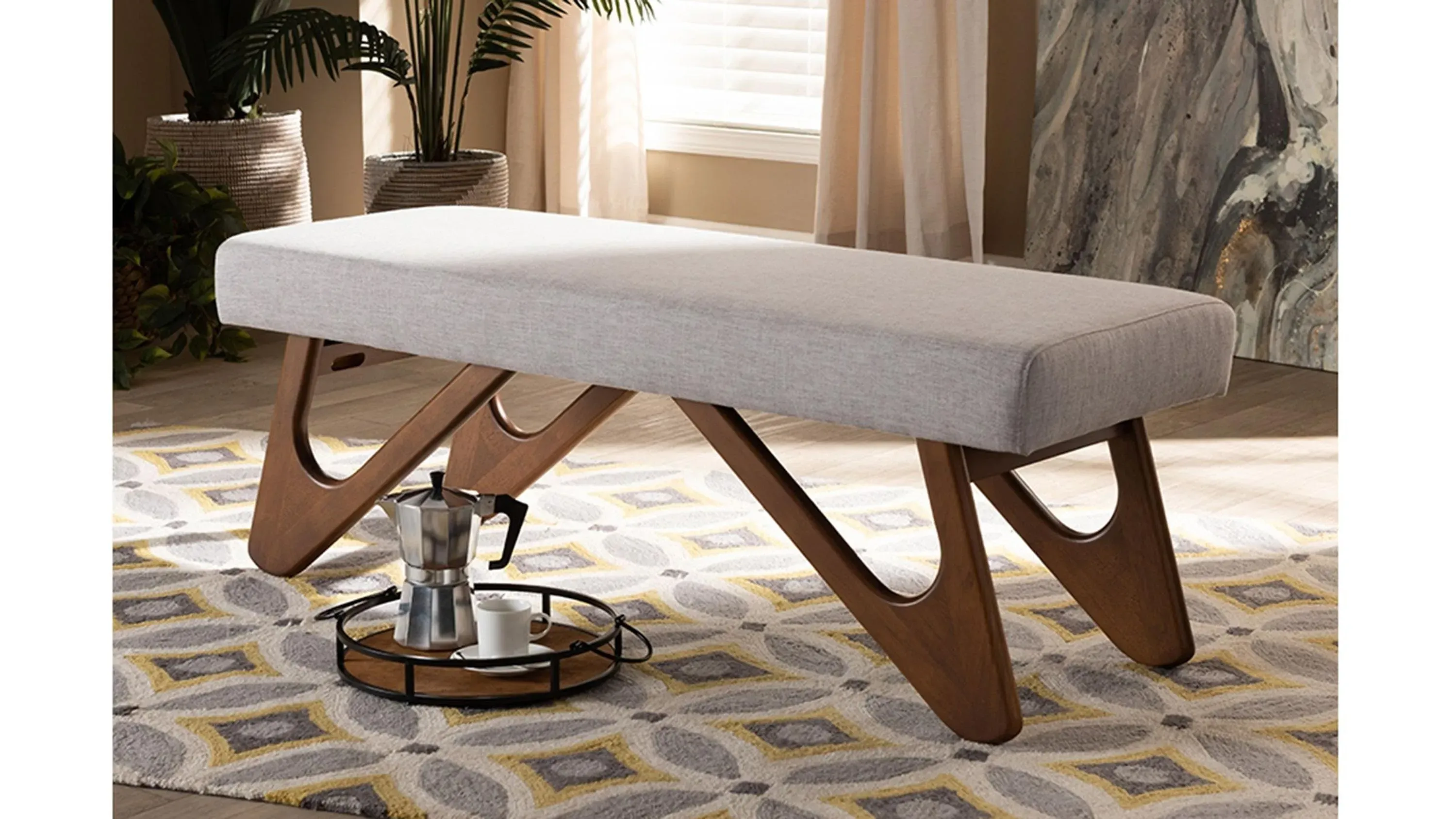 Rika Boomerang Bench | Raymour & Flanigan