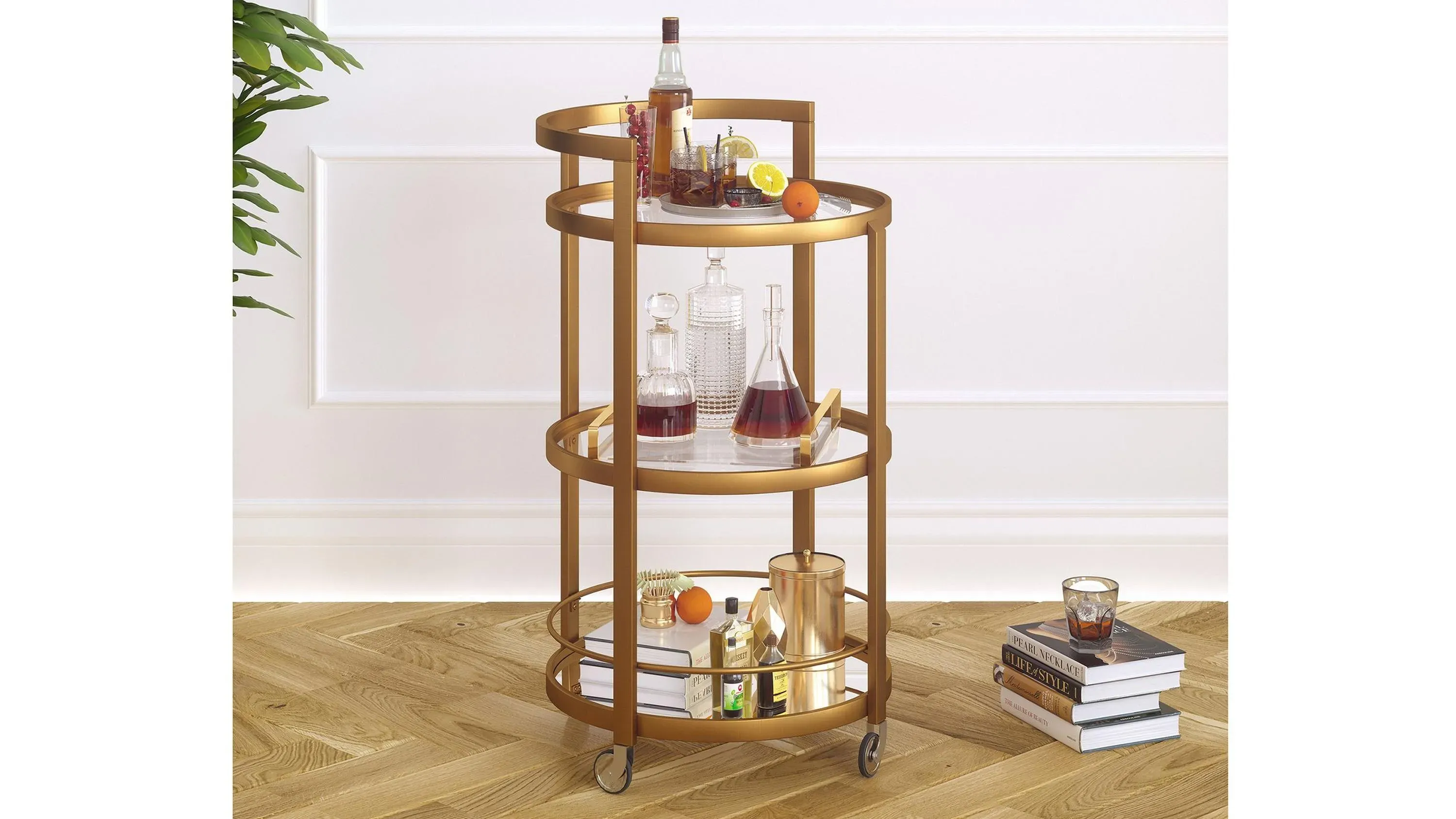 circular bar cart