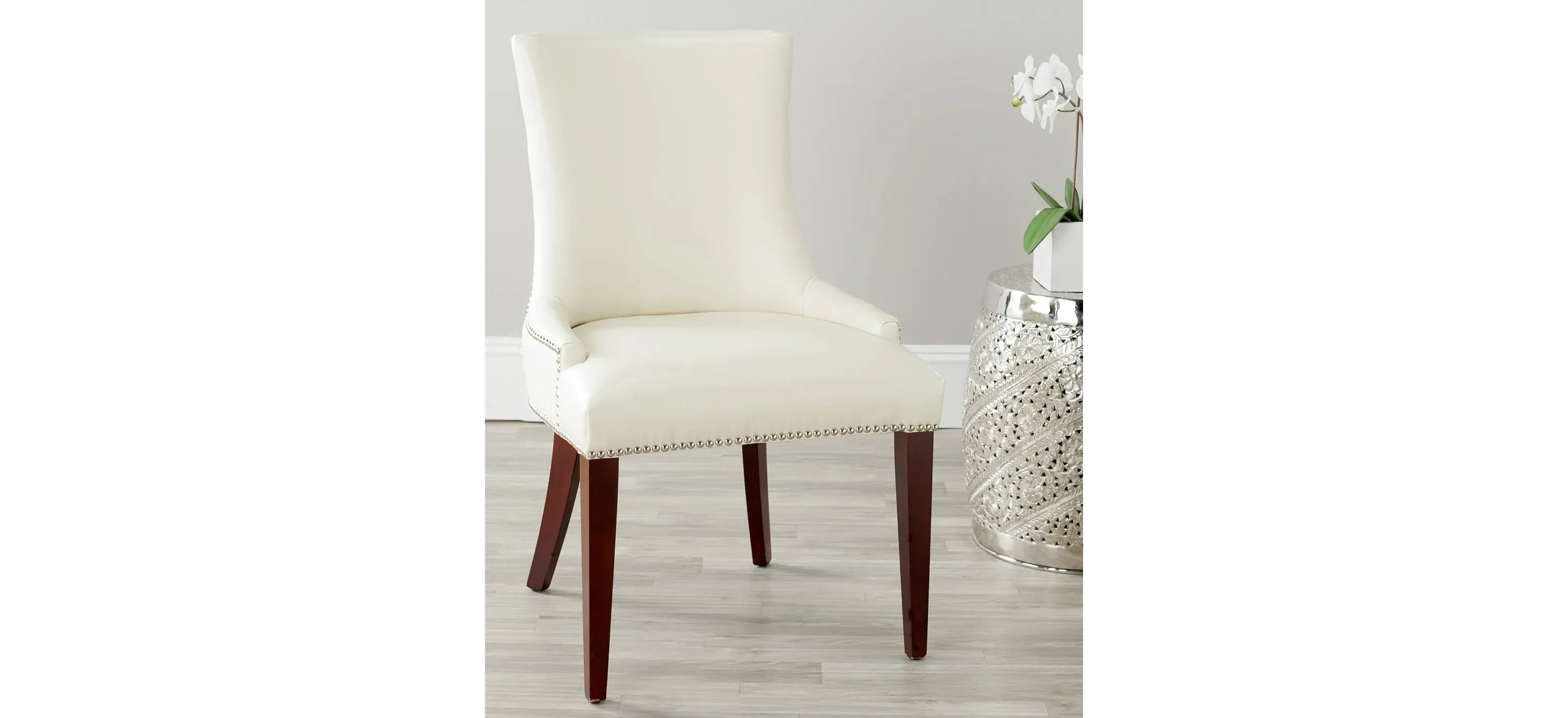 Safavieh Becca Dining Chair Cream Leather