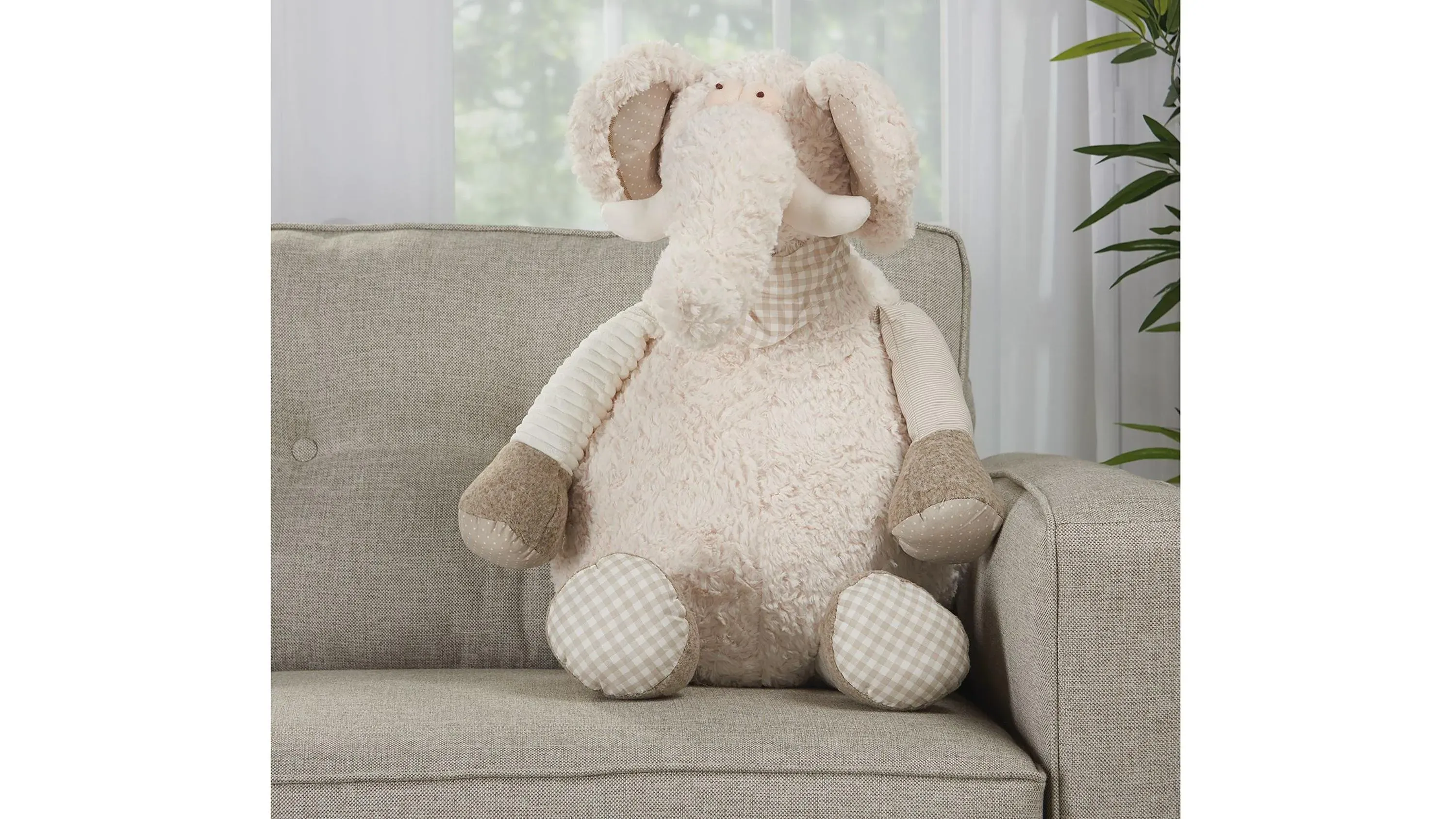 Mina Victory Ivory Elephant Plush Animal | Raymour & Flanigan