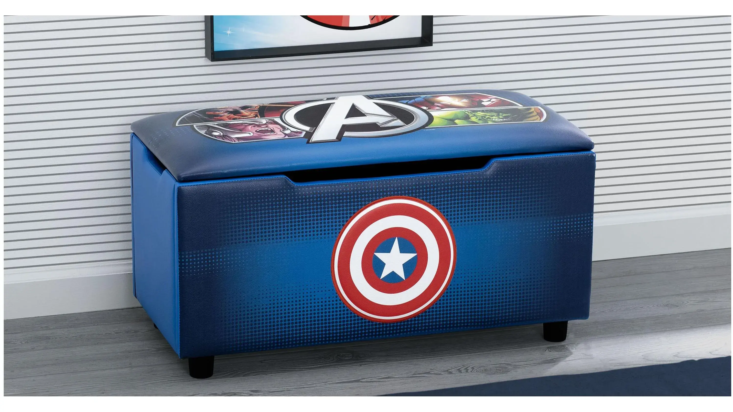 Marvel Avengers Upholstered Storage Bench for Kids by Delta Children ...