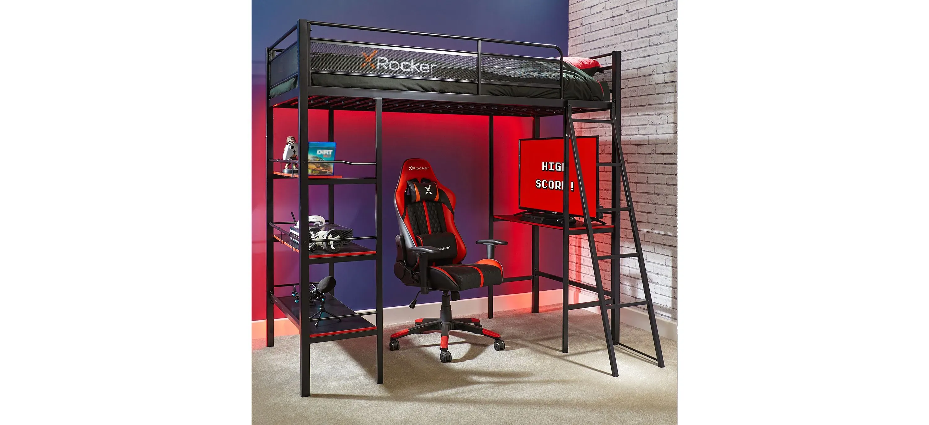 X rocker fortress bed store