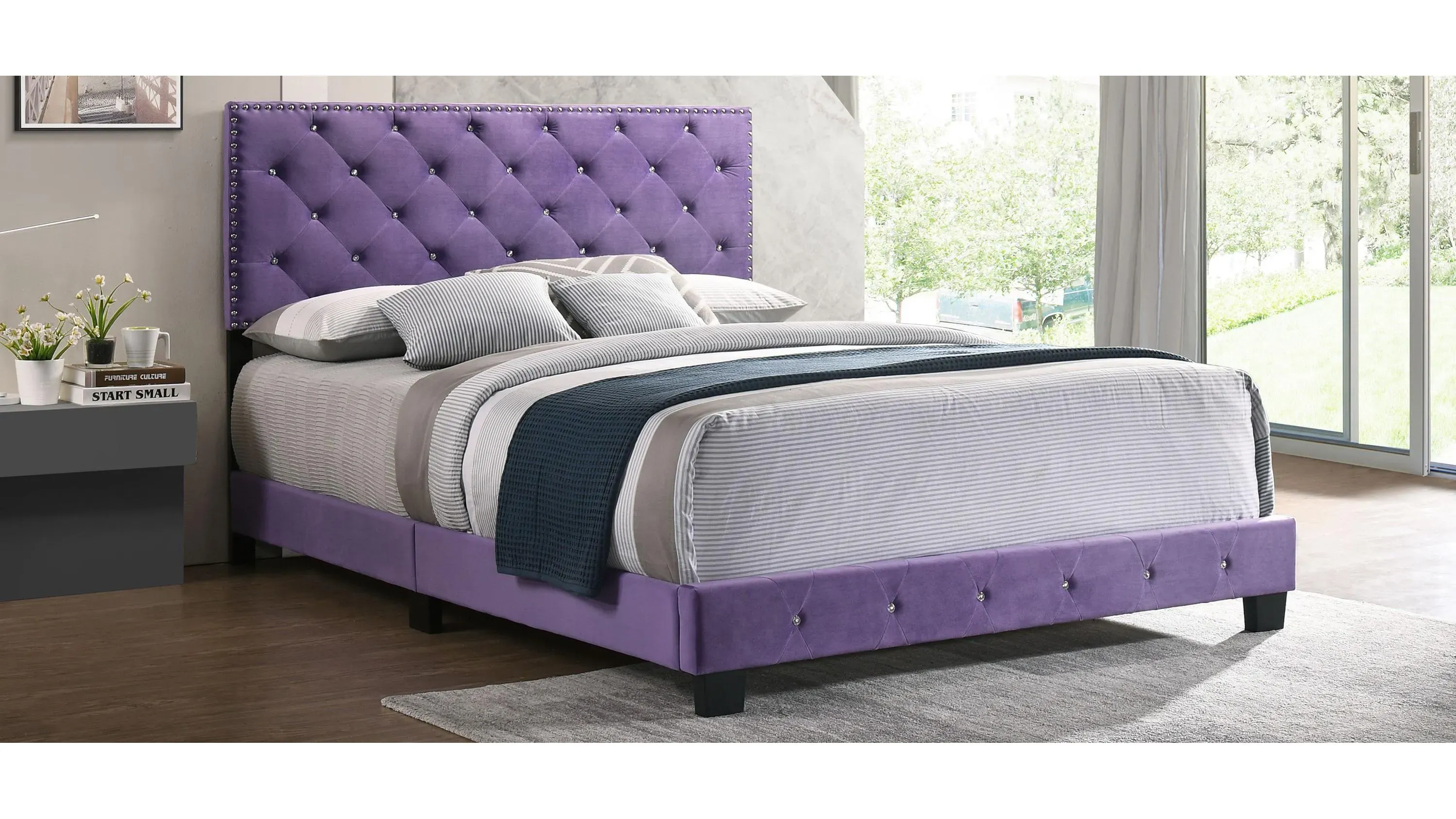 Suffolk Upholstered Full Panel Bed | Raymour & Flanigan