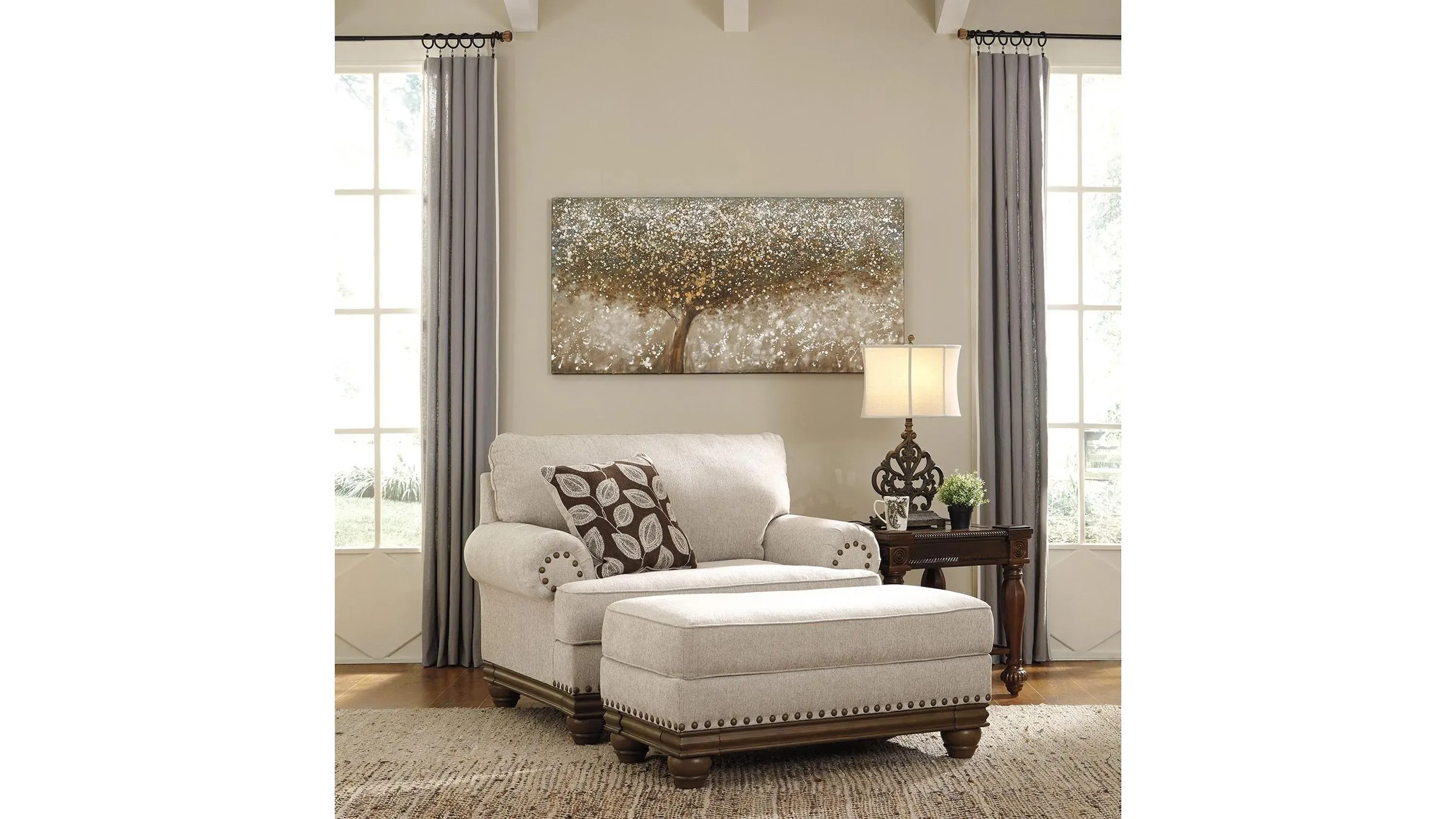 Harleson Chair and Ottoman Set Raymour Flanigan