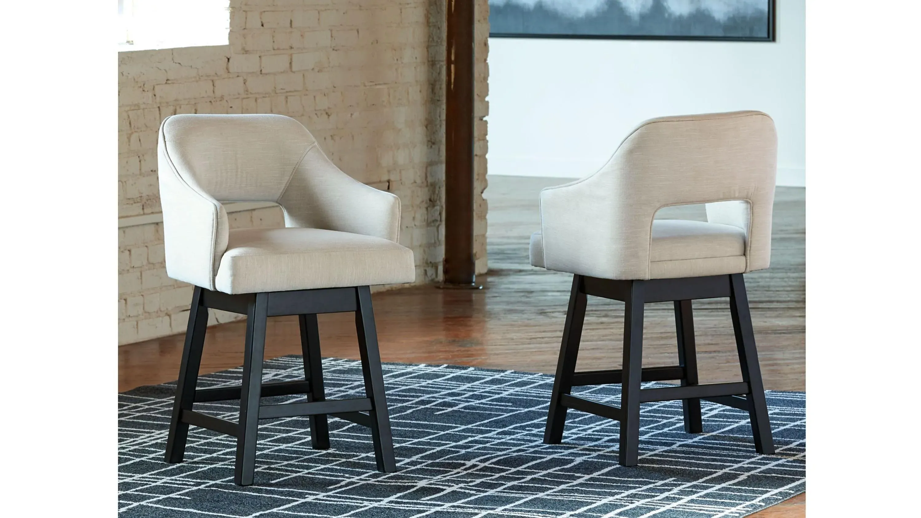 Meryle Open Swivel Counter Stool - Set of 2 | Raymour & Flanigan