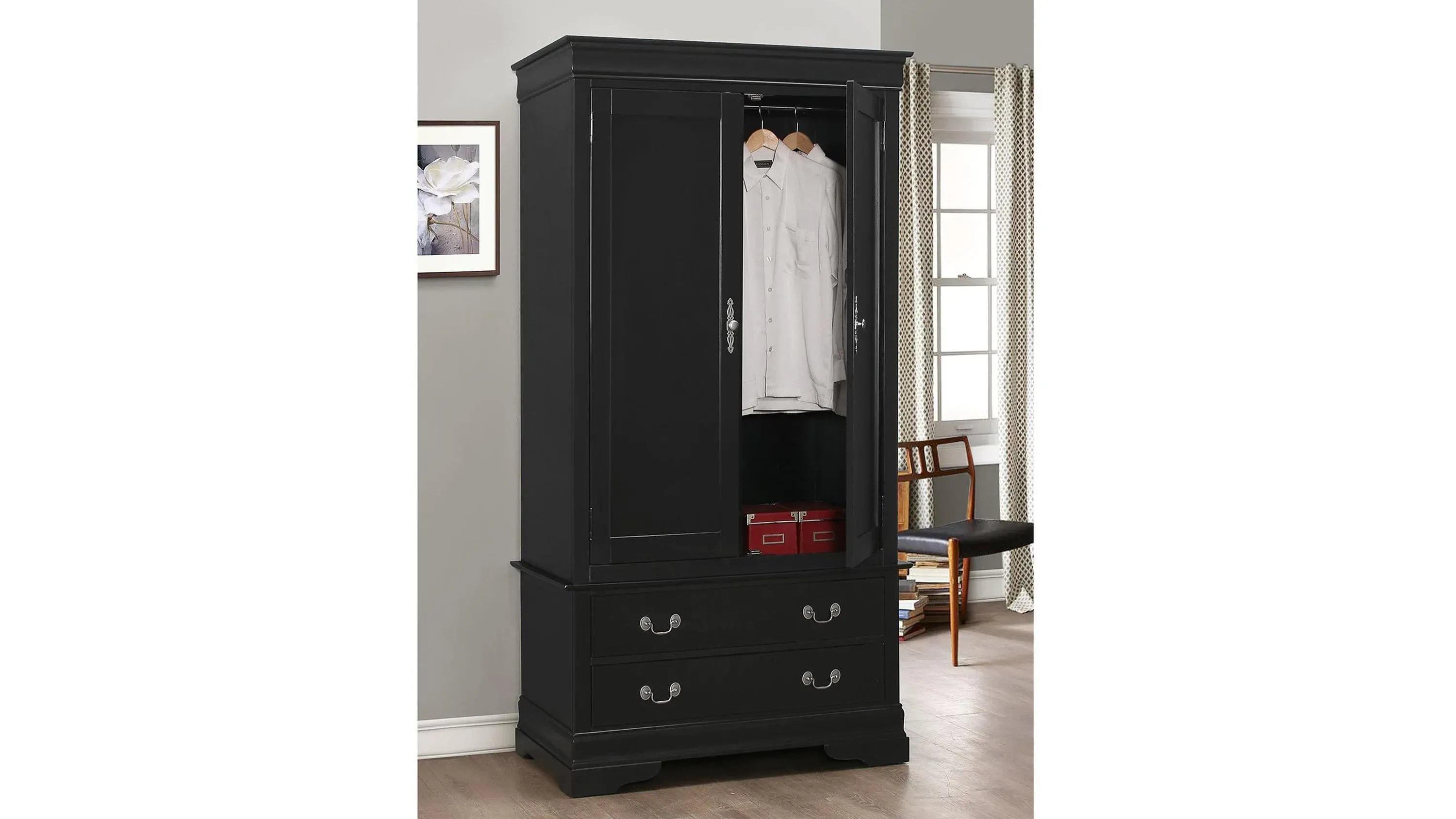 Glory Furniture Louis Phillipe G3150 A Armoire Black