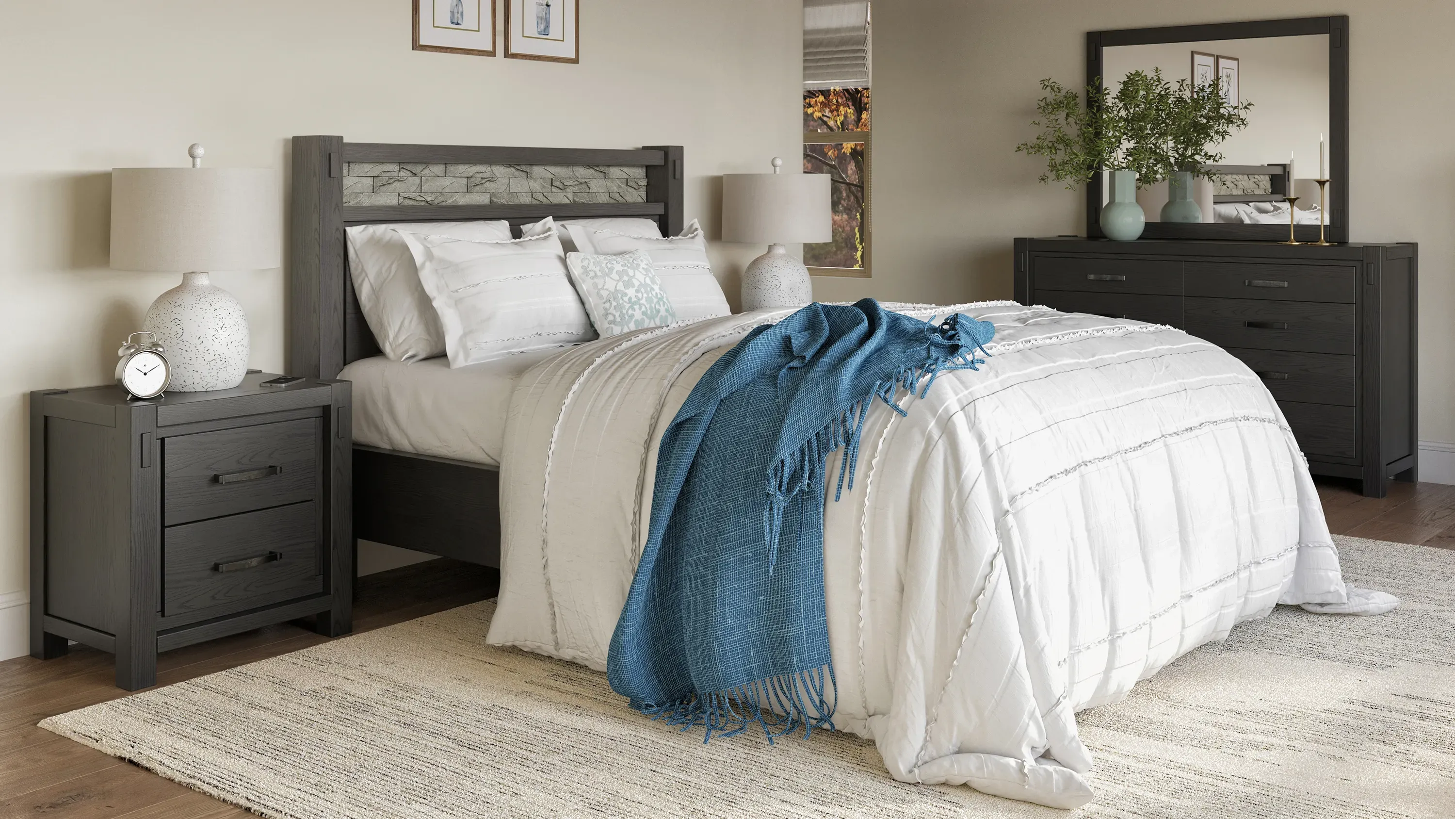 dark gray bedroom set