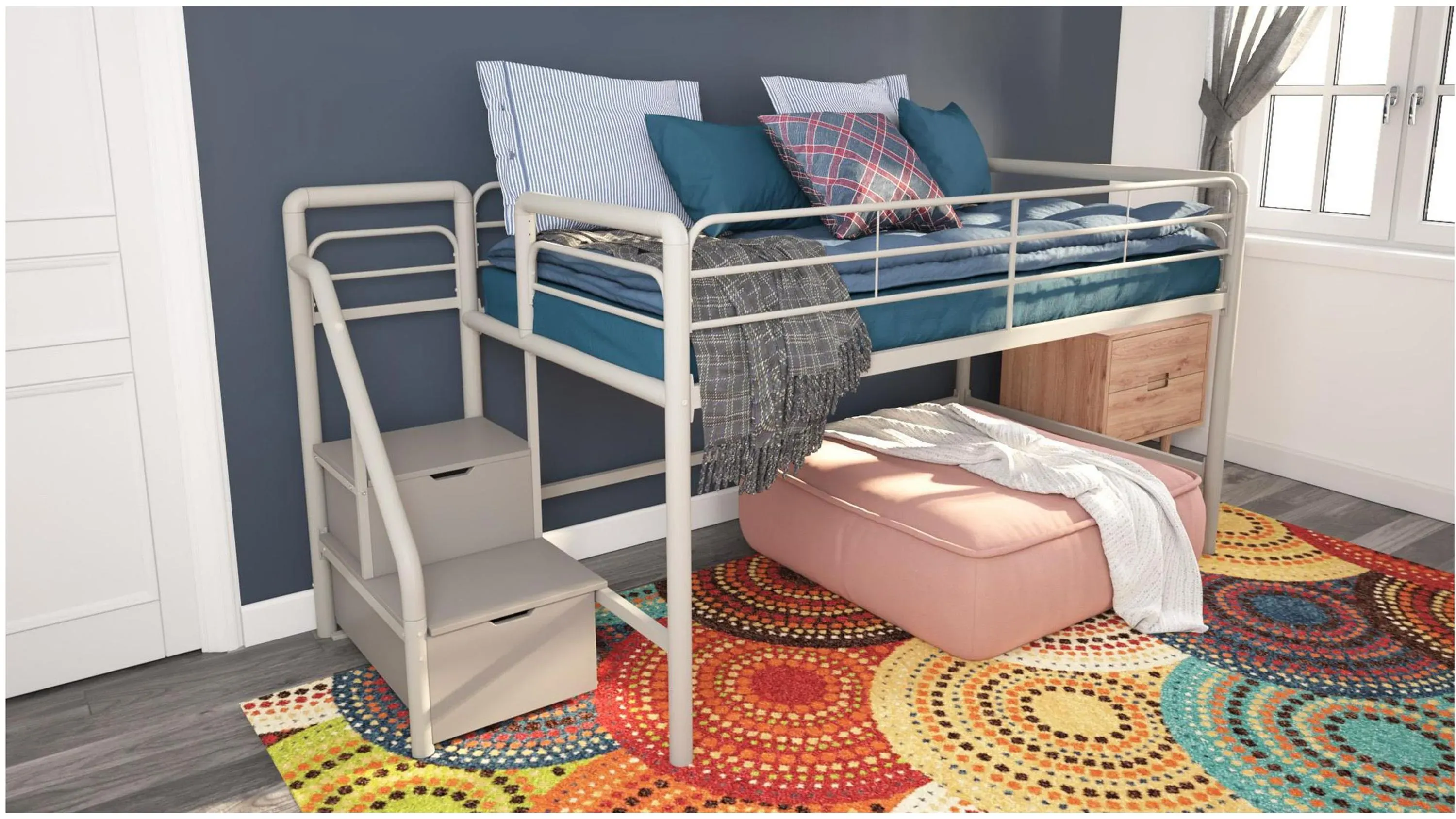 Mayfield Junior Loft Bed with Storage Steps Raymour Flanigan