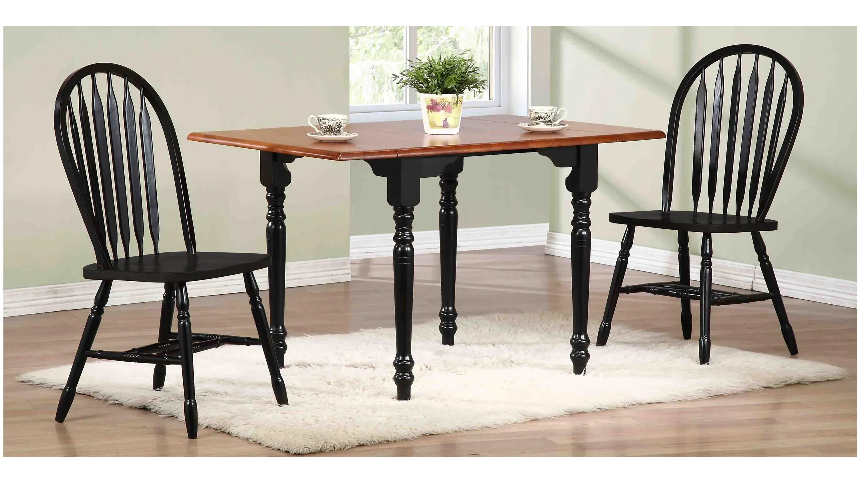 black drop leaf dining table