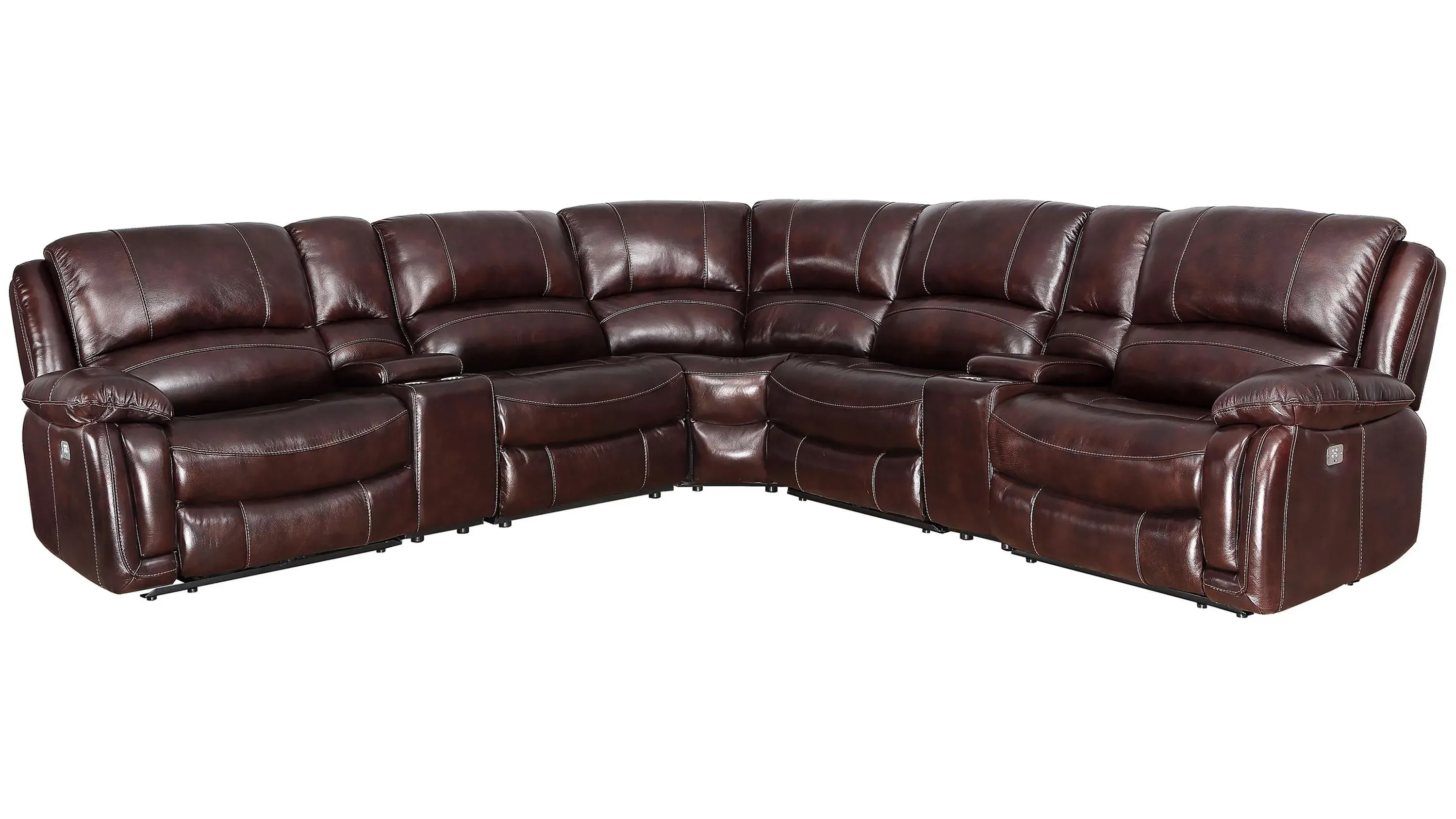 Denver Power 7 pc. Leather Reclining Sectional
