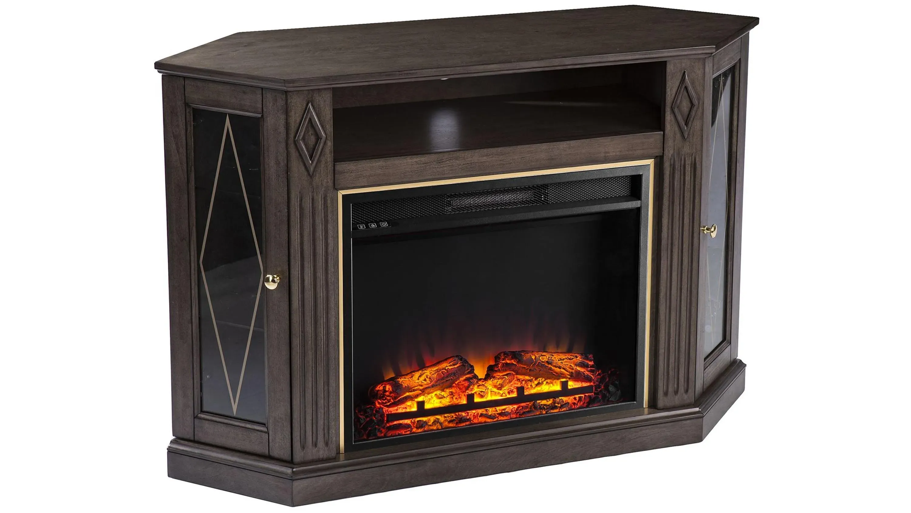 rustic corner electric fireplaces