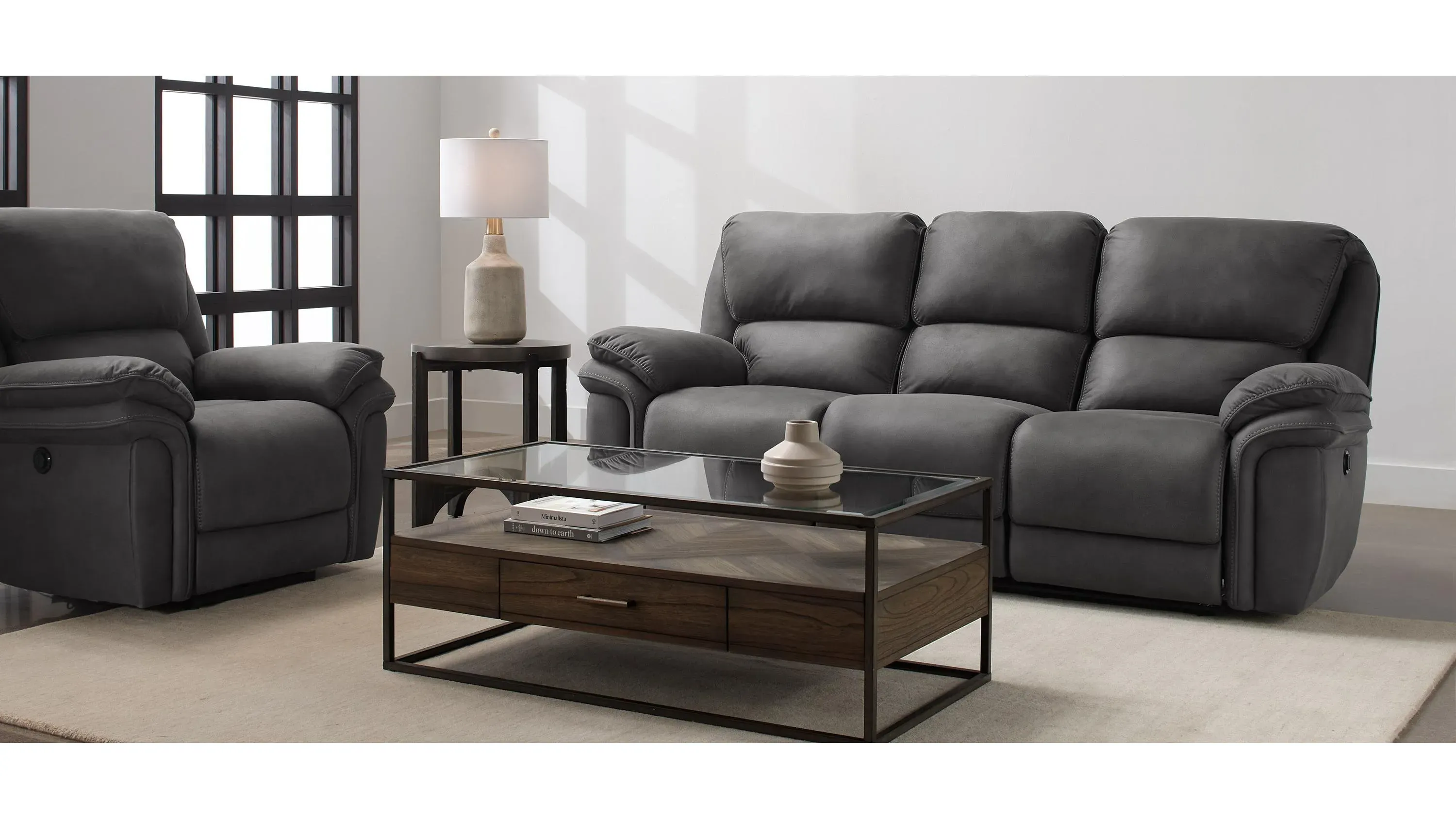 Skye Microfiber Power Reclining Sofa