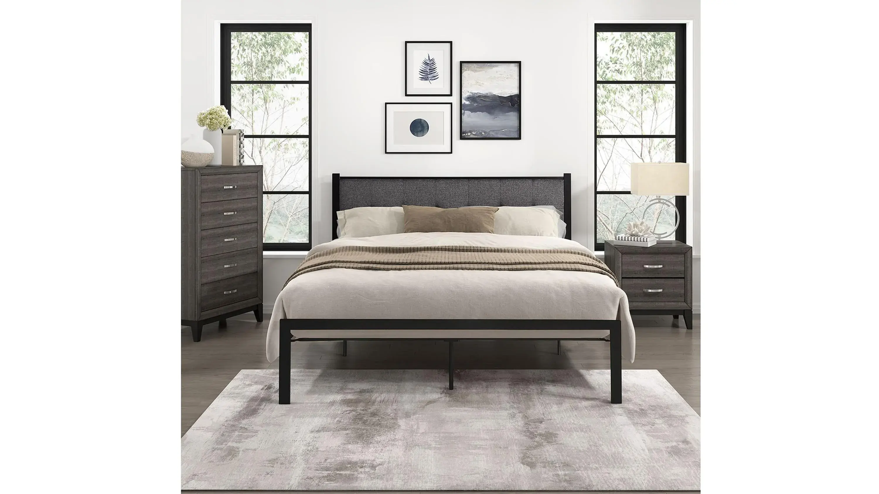 Faustina Queen Metal Platform Bed | Raymour & Flanigan